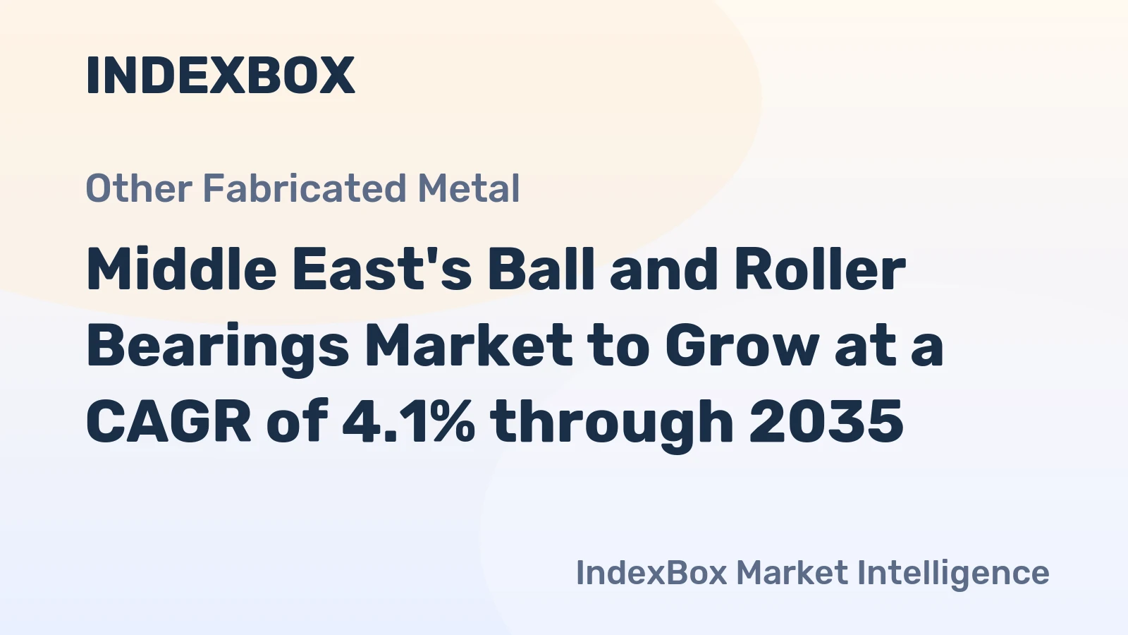 Middle East's Ball and Roller Bearings Market to Grow at a CAGR of 4.1% through 2035
