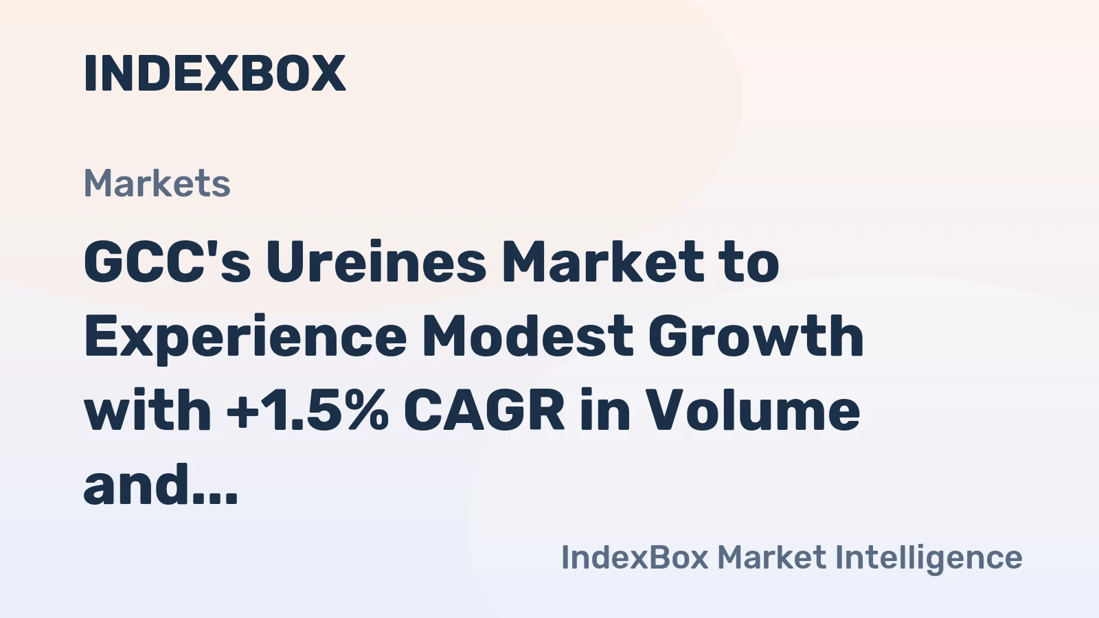 GCC's Ureines Market to Experience Modest Growth with +1.5% CAGR in Volume and +3.0% CAGR in Value by 2035