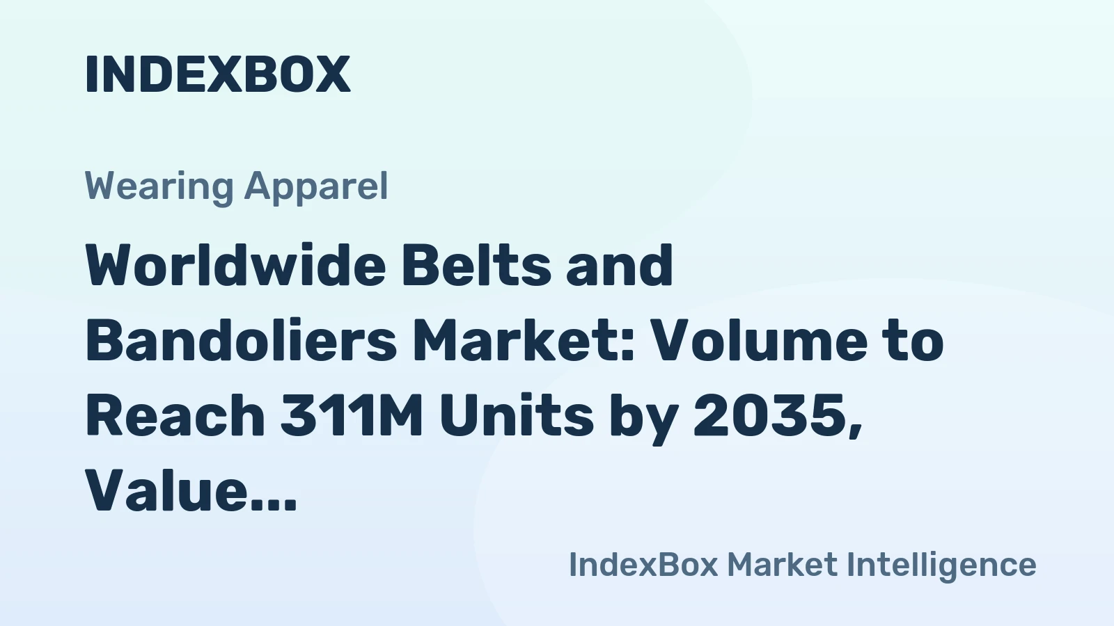 Worldwide Belts and Bandoliers Market: Volume to Reach 311M Units by 2035, Value Expected to Hit $12.9B