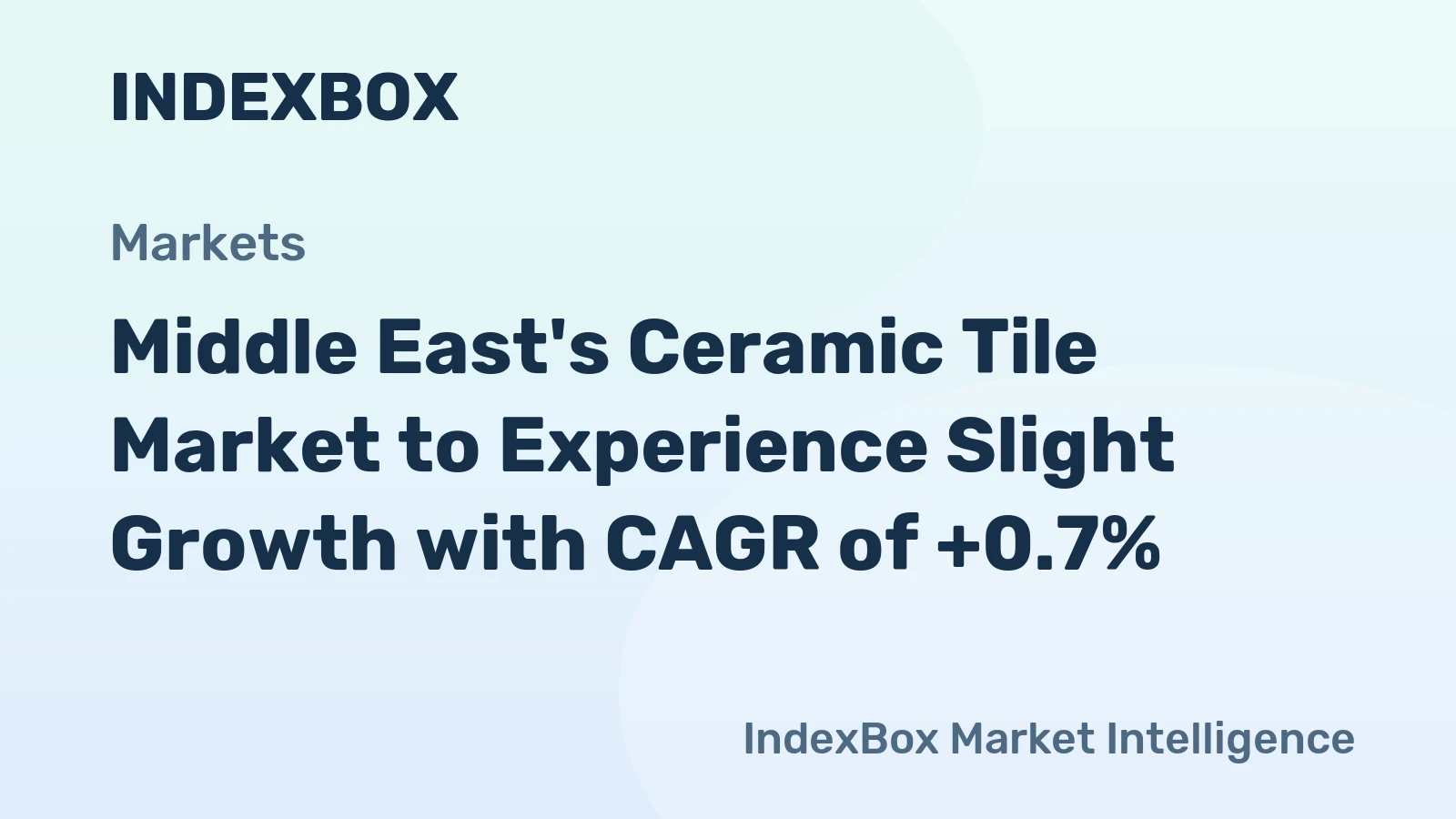 Middle East's Ceramic Tile Market to Experience Slight Growth with CAGR of +0.7%