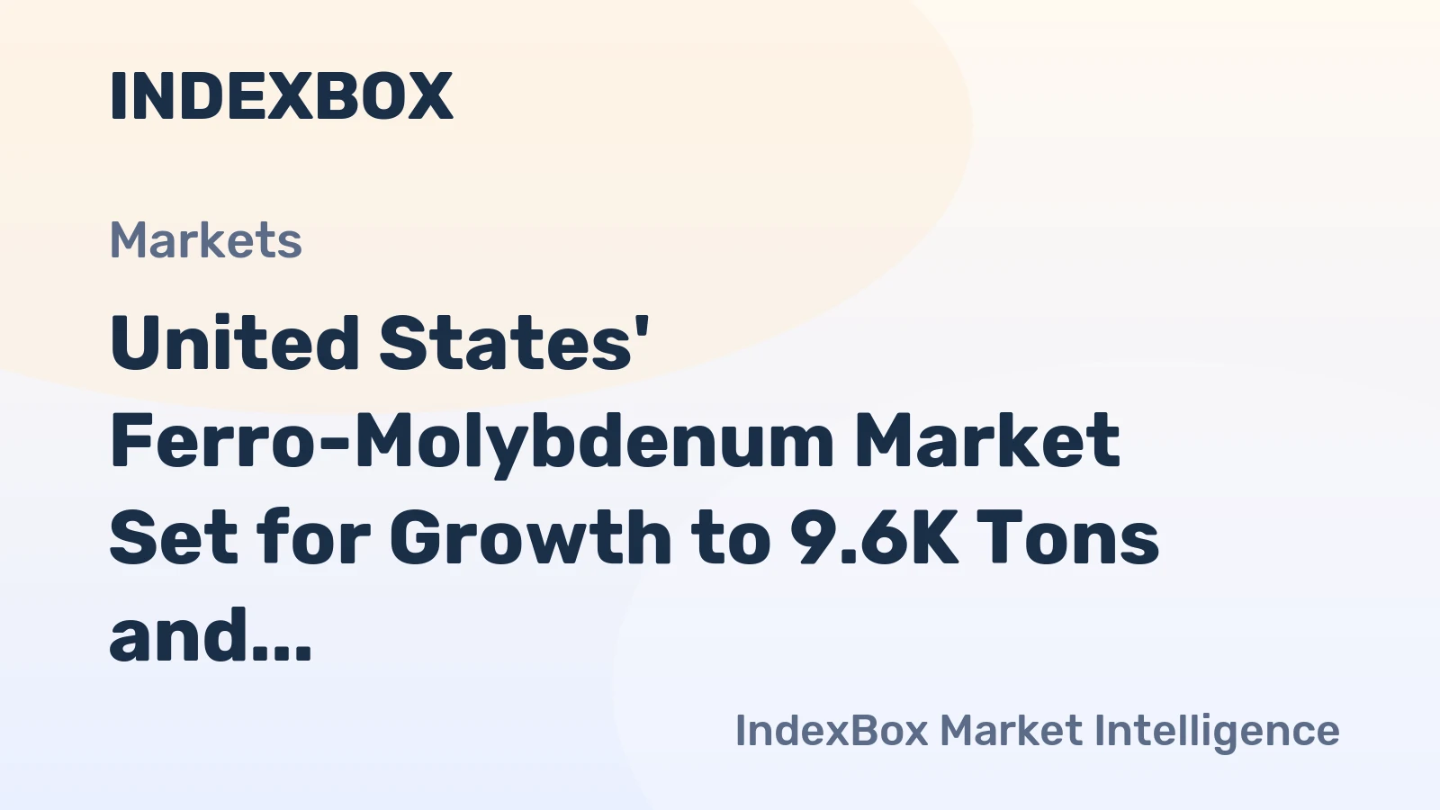 United States' Ferro-Molybdenum Market Set for Growth to 9.6K Tons and $288M