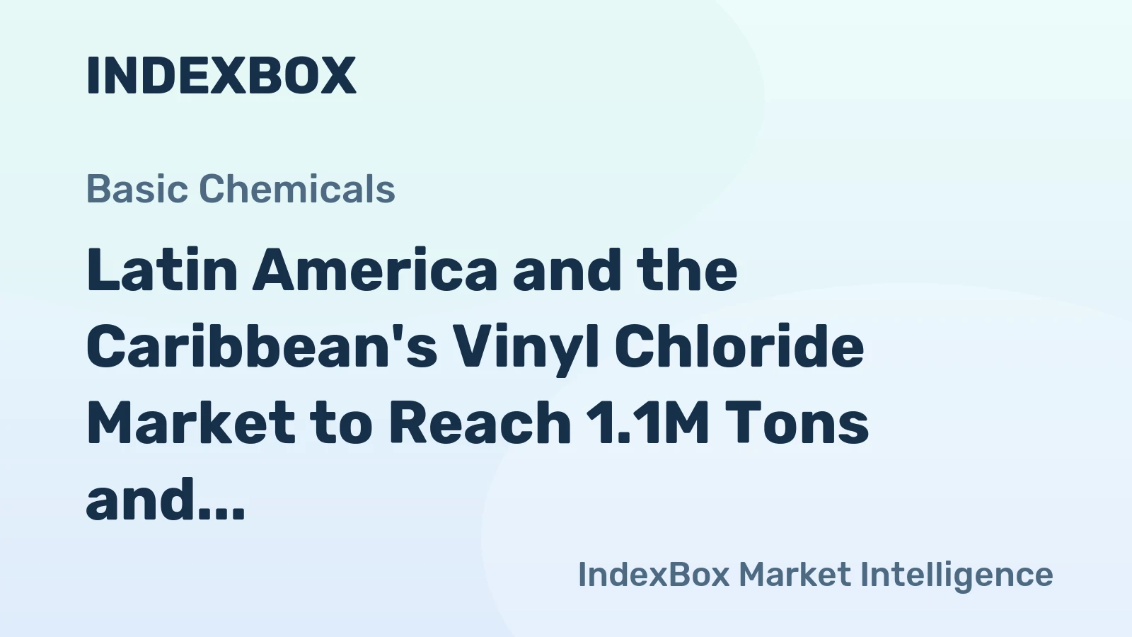 Latin America and the Caribbean's Vinyl Chloride Market to Reach 1.1M Tons and $976M by 2035