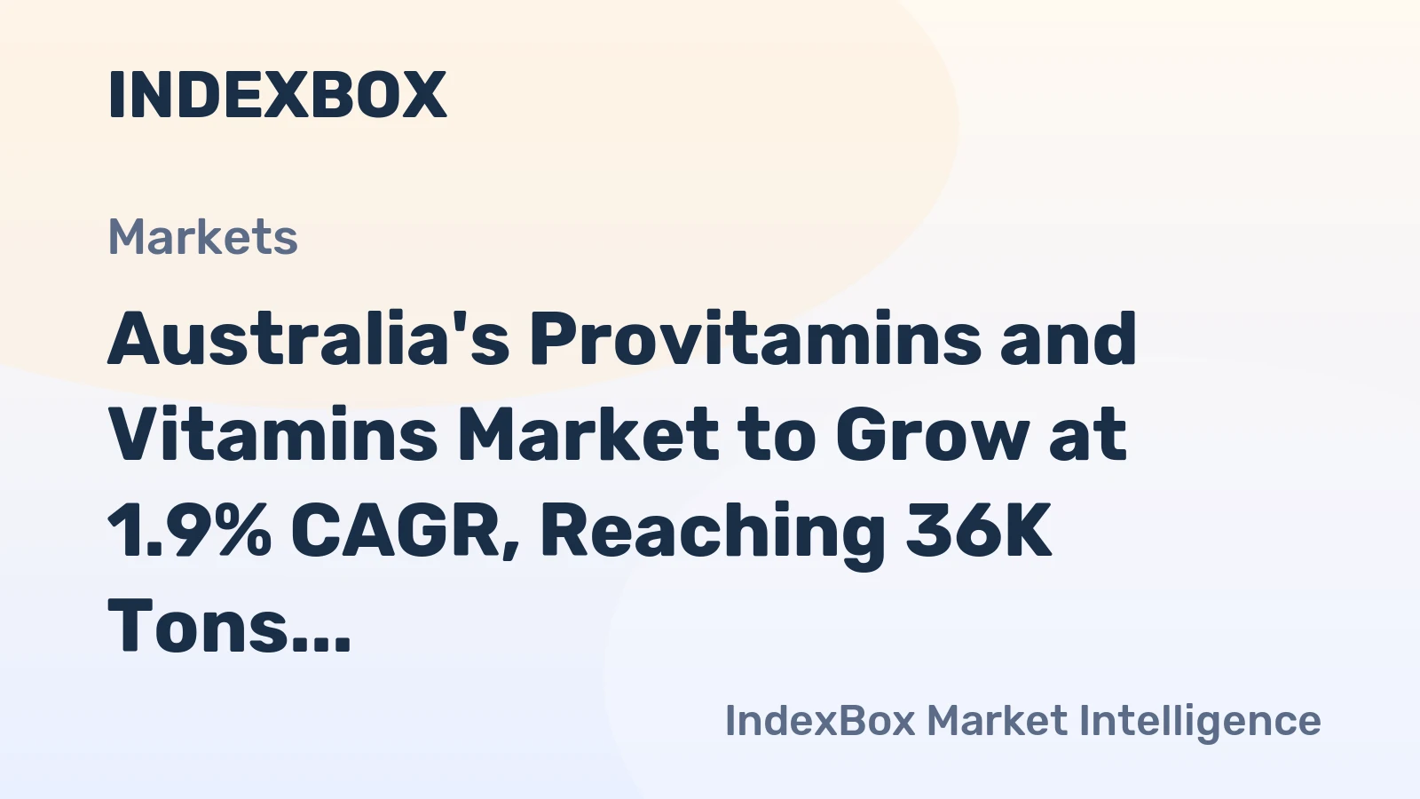 Australia's Provitamins and Vitamins Market to Grow at 1.9% CAGR, Reaching 36K Tons by 2035