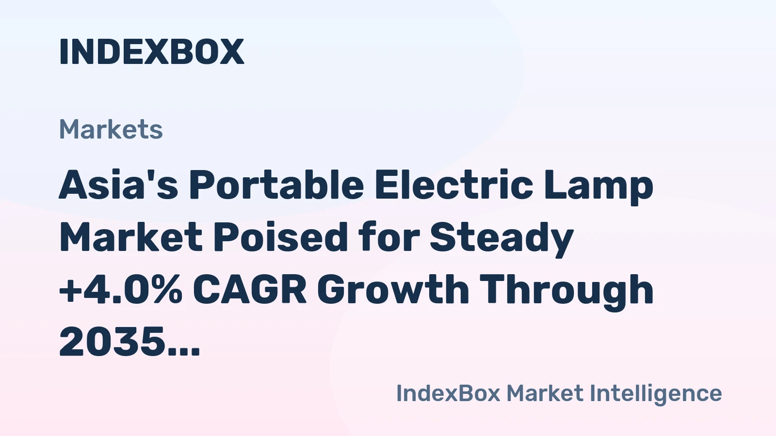 Asia's Portable Electric Lamp Market Poised for Steady +4.0% CAGR Growth Through 2035
