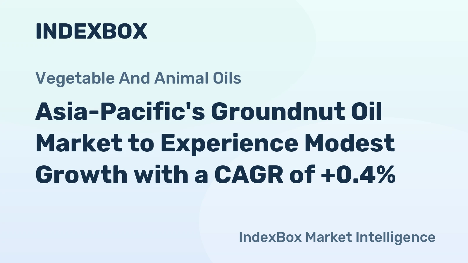 Asia-Pacific's Groundnut Oil Market to Experience Modest Growth with a CAGR of +0.4%
