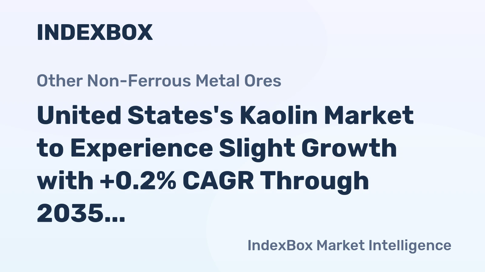 United States's Kaolin Market to Experience Slight Growth with +0.2% CAGR Through 2035