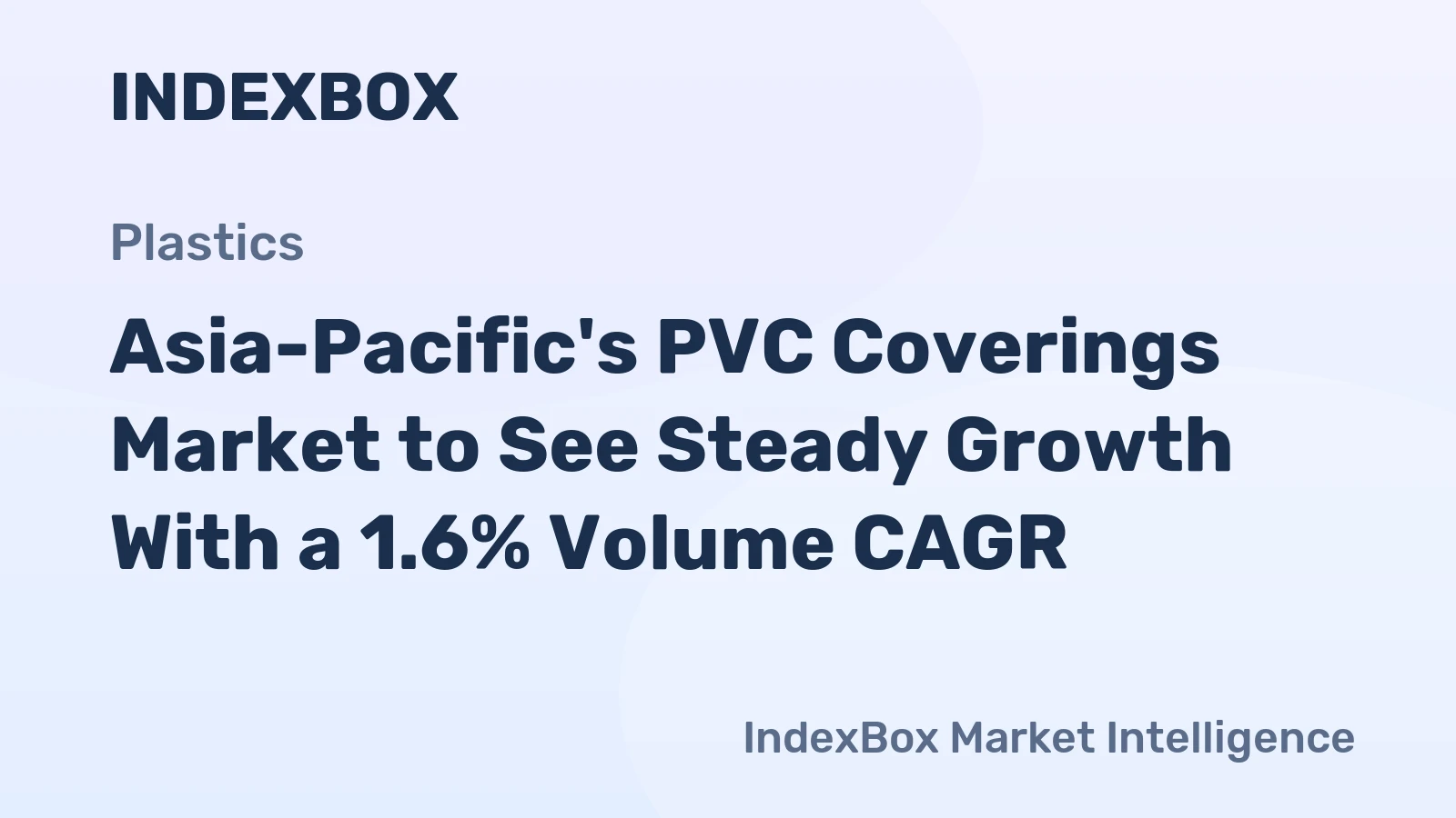 Asia-Pacific's PVC Coverings Market to See Steady Growth With a 1.6% Volume CAGR
