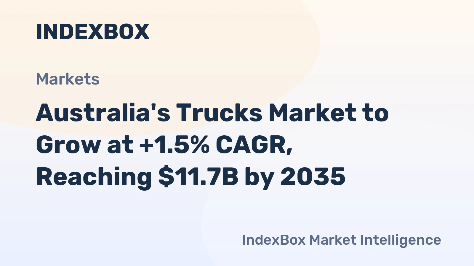 Australia's Trucks Market to Grow at +1.5% CAGR, Reaching $11.7B by 2035