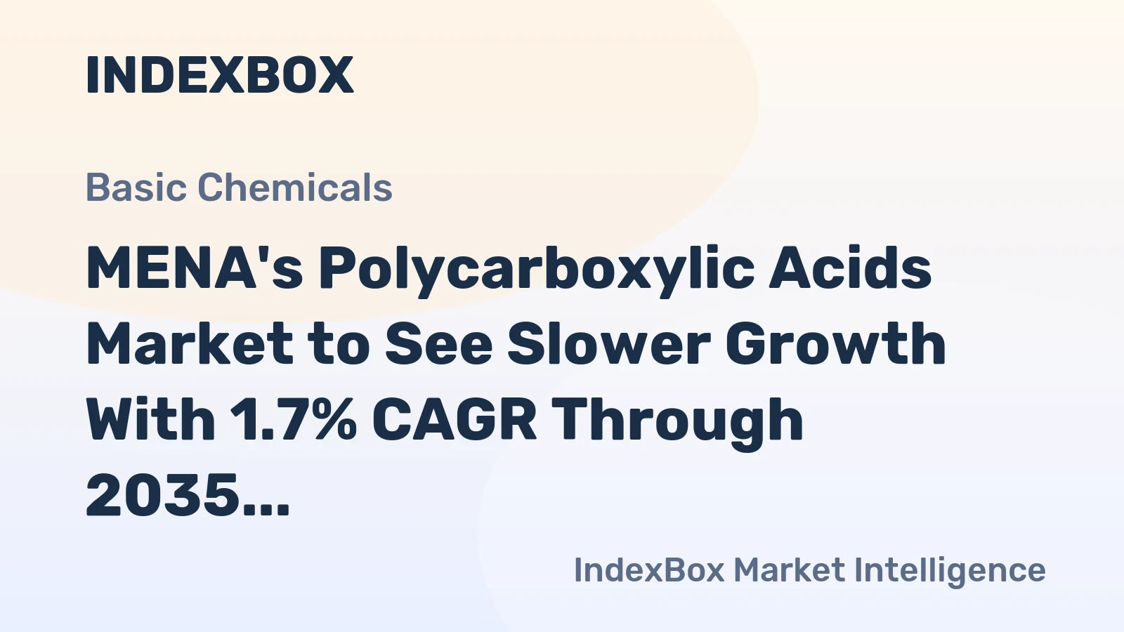 MENA's Polycarboxylic Acids Market to See Slower Growth With 1.7% CAGR Through 2035