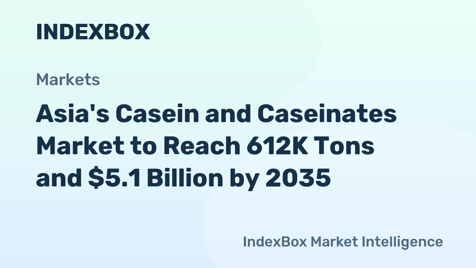 Asia's Casein and Caseinates Market to Reach 612K Tons and $5.1 Billion by 2035