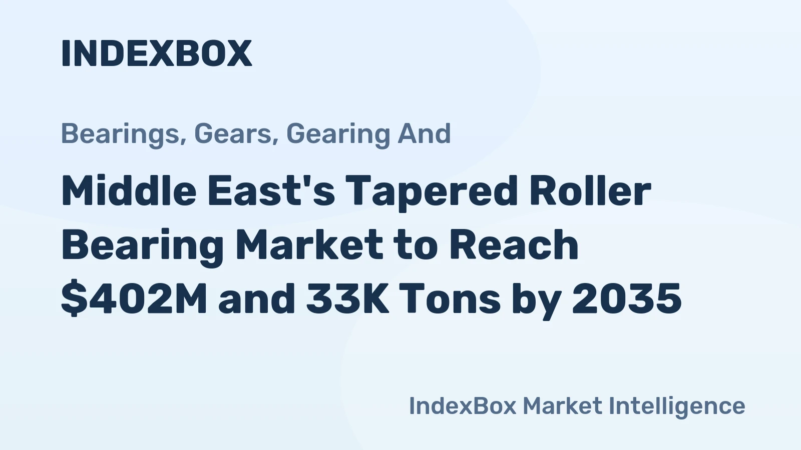Middle East's Tapered Roller Bearing Market to Reach $402M and 33K Tons by 2035