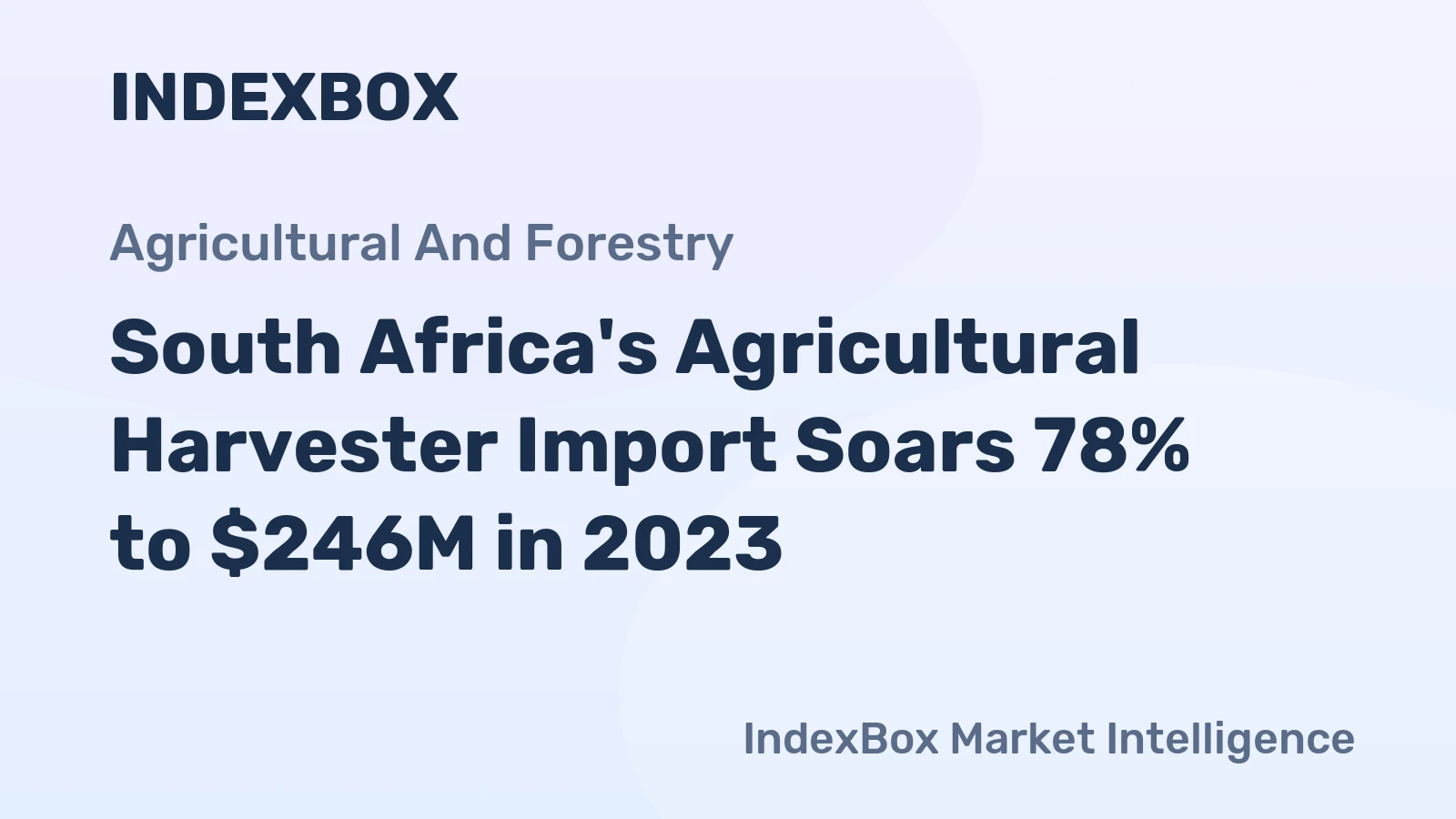South Africa's Agricultural Harvester Import Soars 78% to $246M in 2023