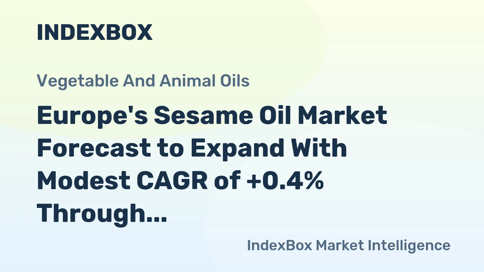 Europe's Sesame Oil Market Forecast to Expand With Modest CAGR of +0.4% Through 2035