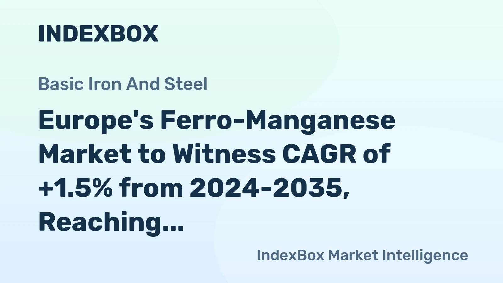 Europe's Ferro-Manganese Market to Witness CAGR of +1.5% from 2024-2035, Reaching $75B by 2035