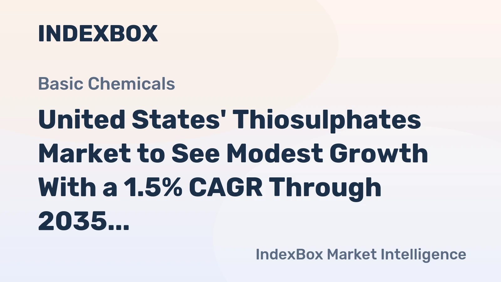 United States' Thiosulphates Market to See Modest Growth With a 1.5% CAGR Through 2035