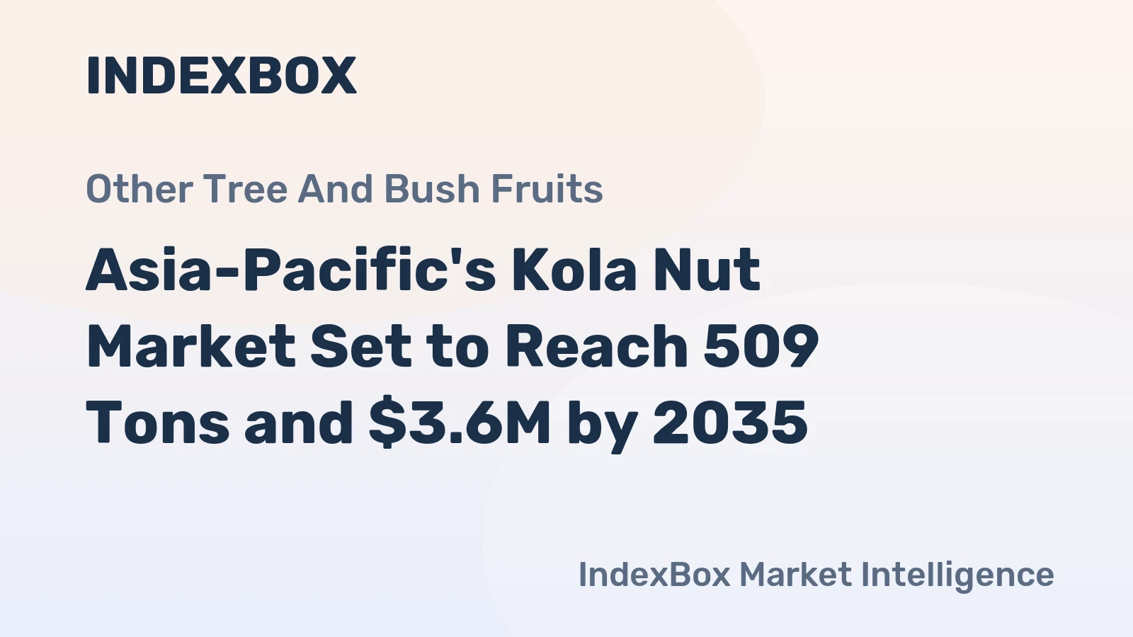 Asia-Pacific's Kola Nut Market Set to Reach 509 Tons and $3.6M by 2035