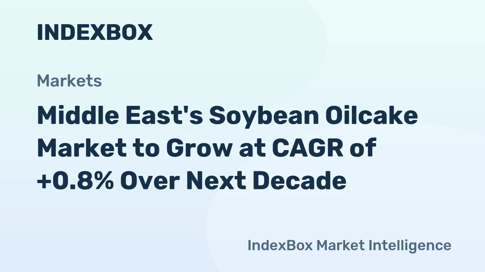Middle East's Soybean Oilcake Market to Grow at CAGR of +0.8% Over Next Decade