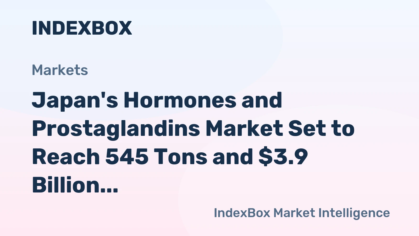 Japan's Hormones and Prostaglandins Market Set to Reach 545 Tons and $3.9 Billion
