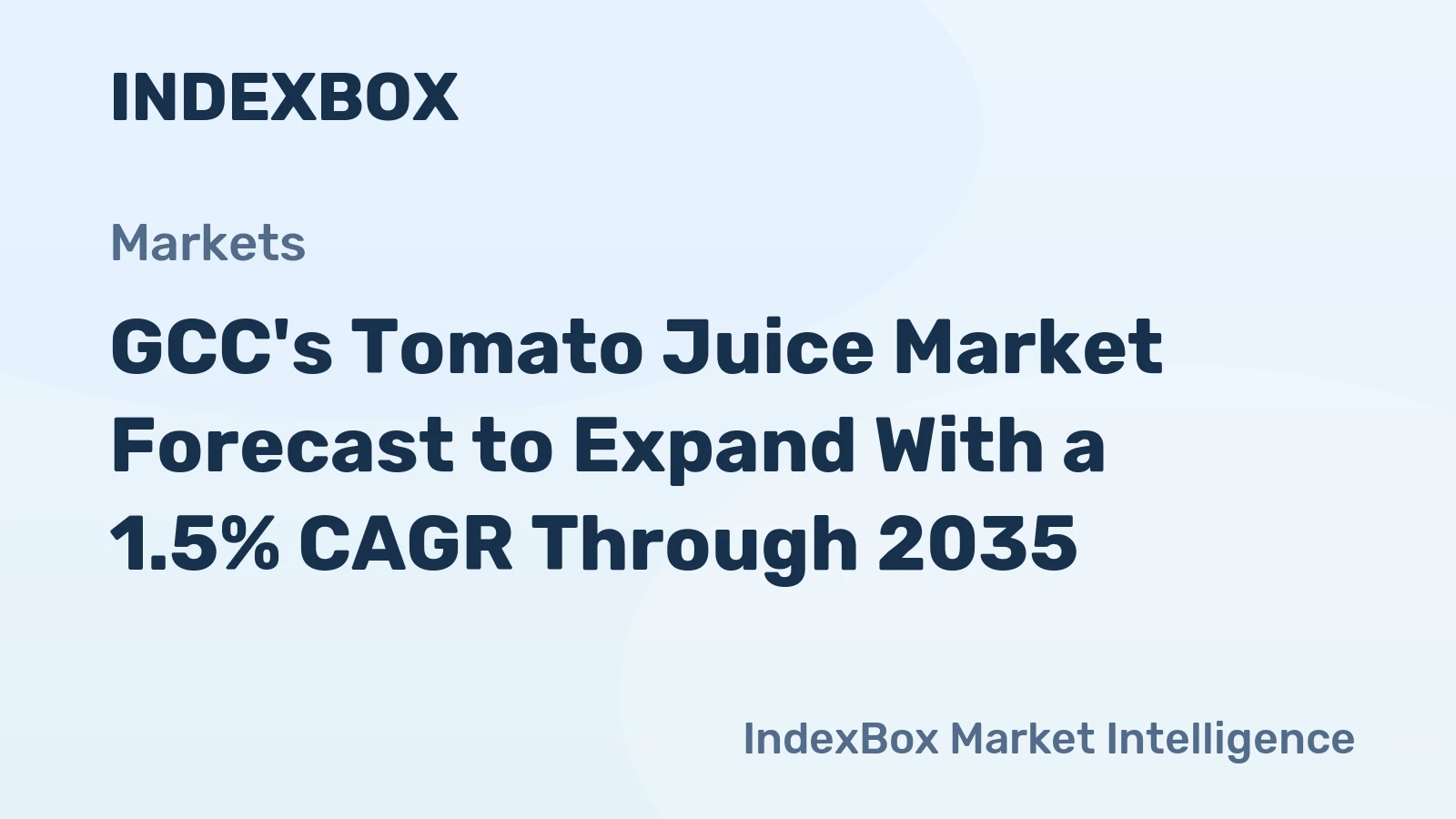 GCC's Tomato Juice Market Forecast to Expand With a 1.5% CAGR Through 2035
