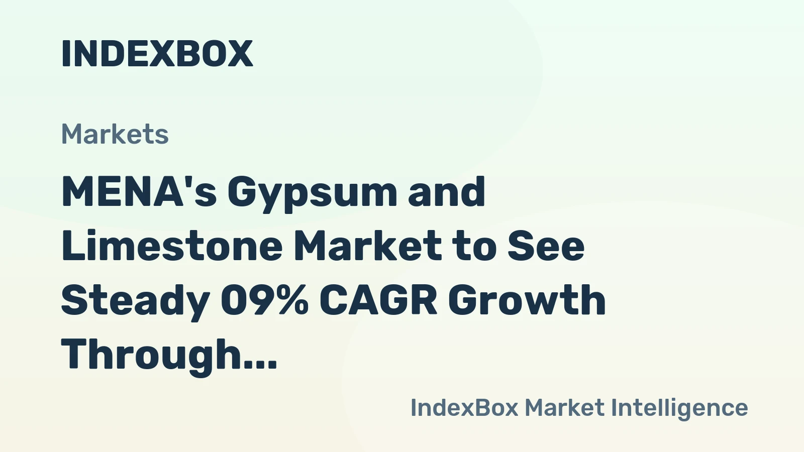 MENA's Gypsum and Limestone Market to See Steady 09% CAGR Growth Through 2035