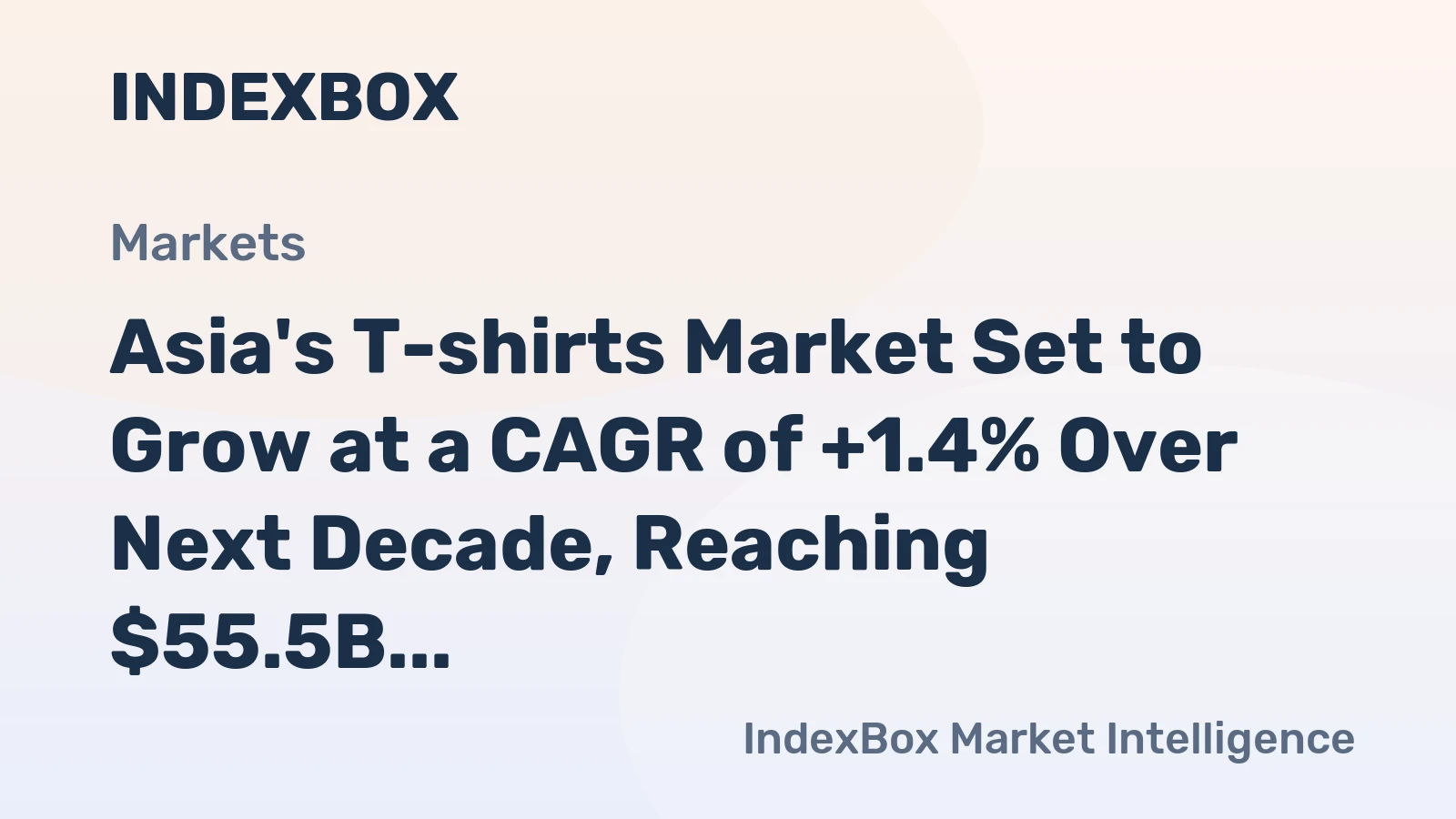 Asia's T-shirts Market Set to Grow at a CAGR of +1.4% Over Next Decade, Reaching $55.5B by 2035
