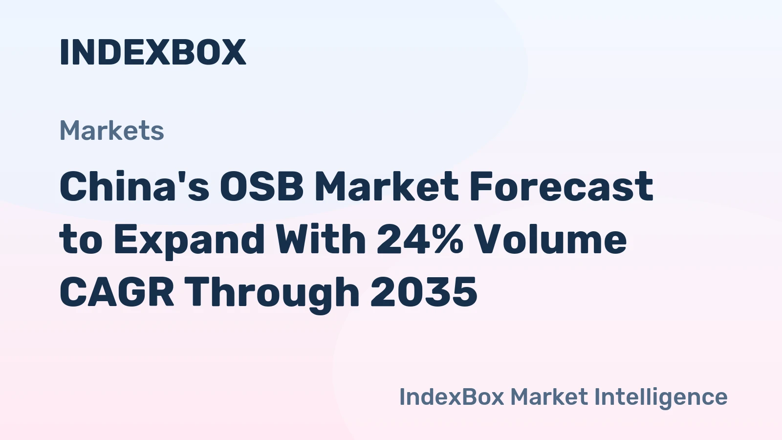 China's OSB Market Forecast to Expand With 24% Volume CAGR Through 2035