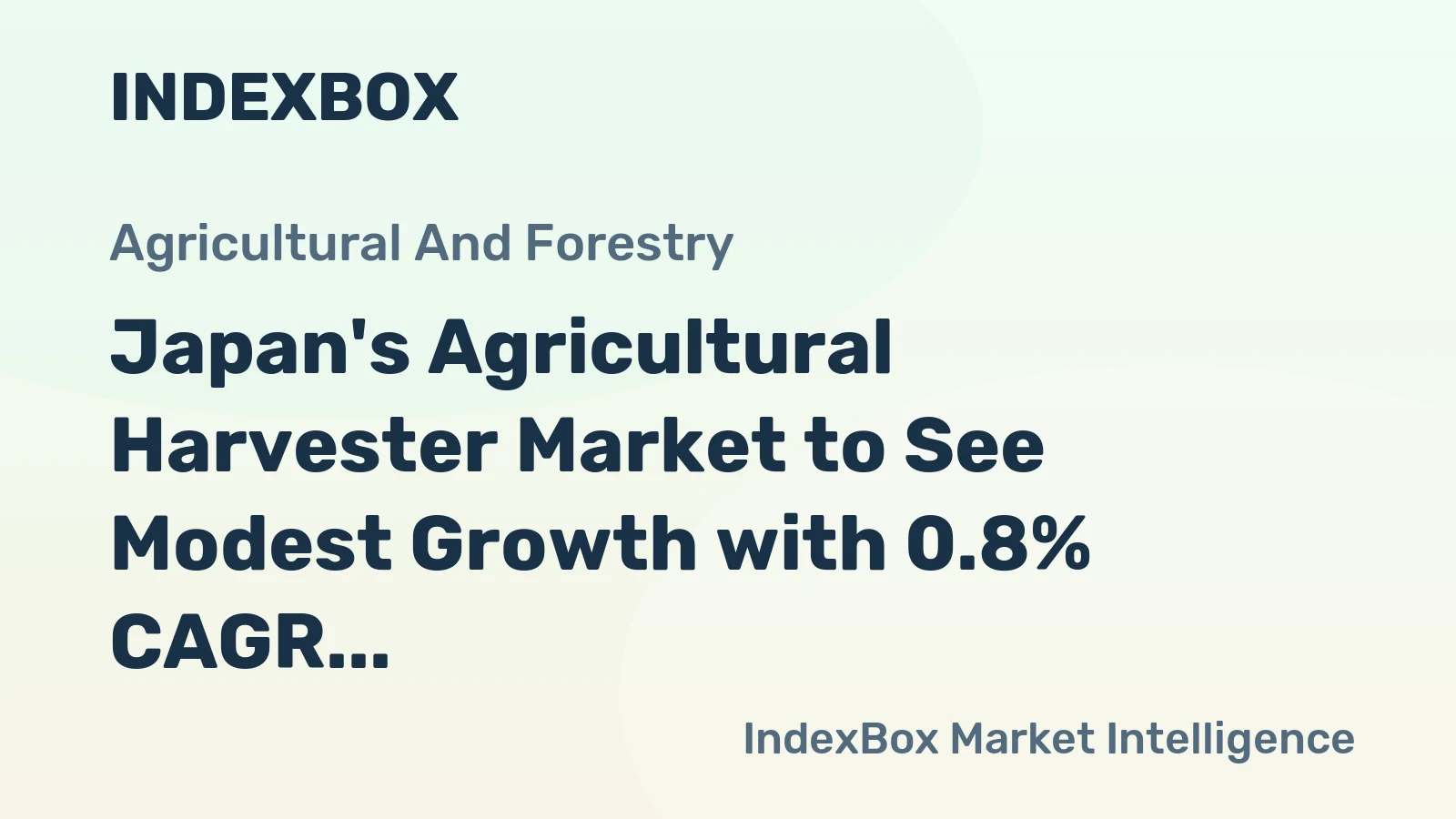 Japan's Agricultural Harvester Market to See Modest Growth with 0.8% CAGR in Volume