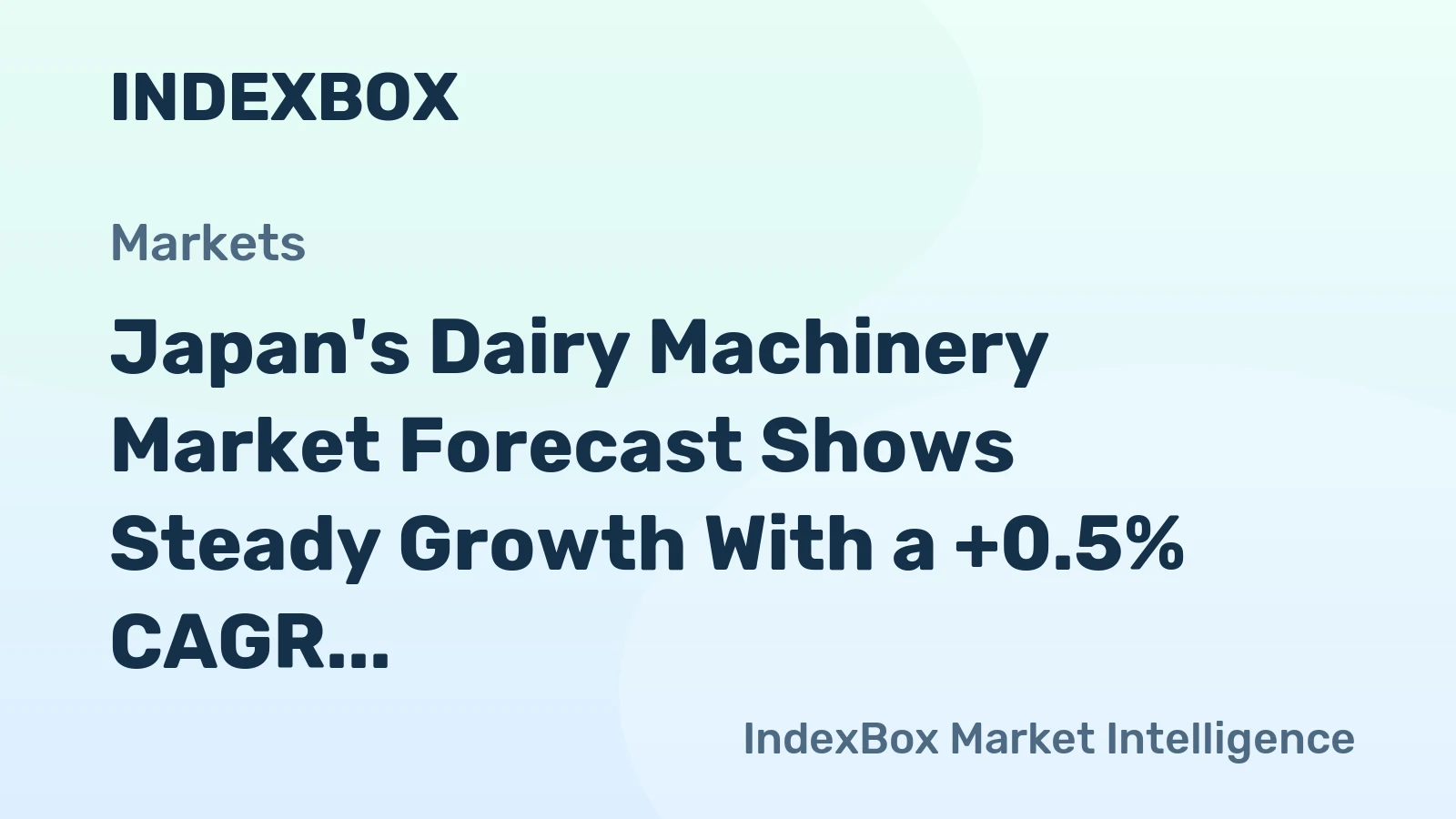 Japan's Dairy Machinery Market Forecast Shows Steady Growth With a +0.5% CAGR Through 2035