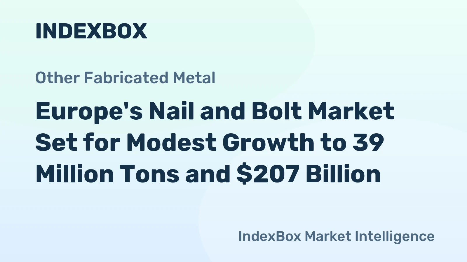 Europe's Nail and Bolt Market Set for Modest Growth to 39 Million Tons and $207 Billion