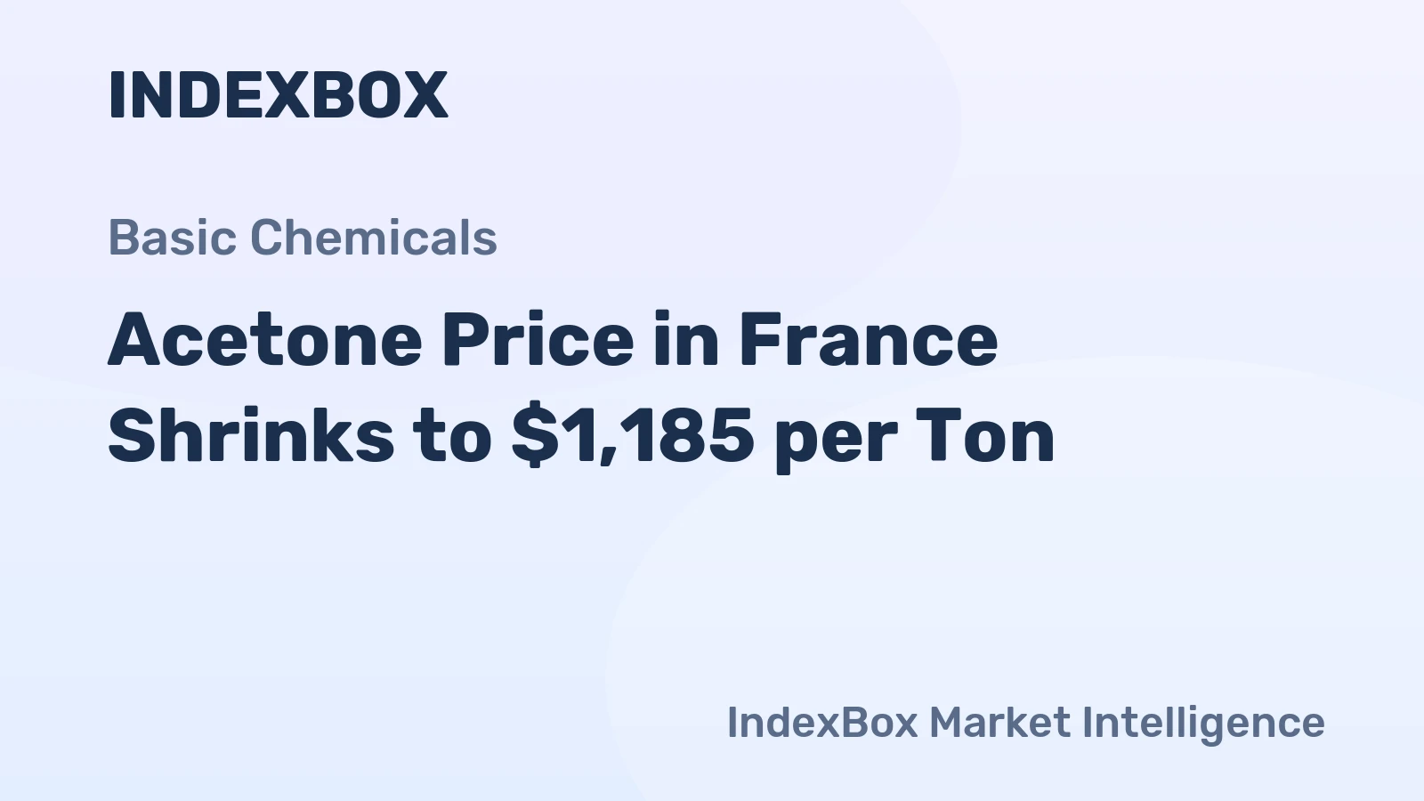 Acetone Price in France Shrinks to $1,185 per Ton