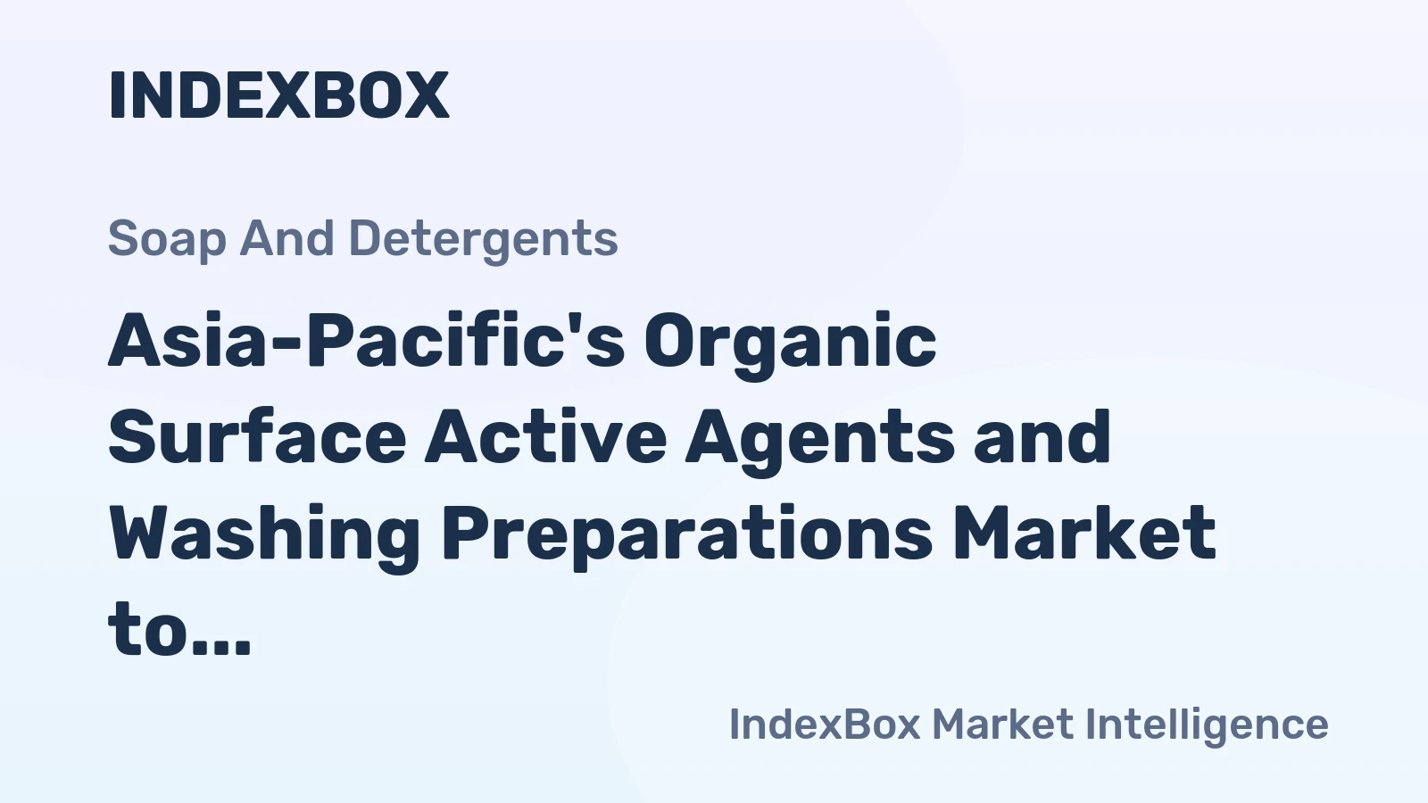 Asia-Pacific's Organic Surface Active Agents and Washing Preparations Market to Grow at +4.0% CAGR, Reaching 51M Tons by 2035
