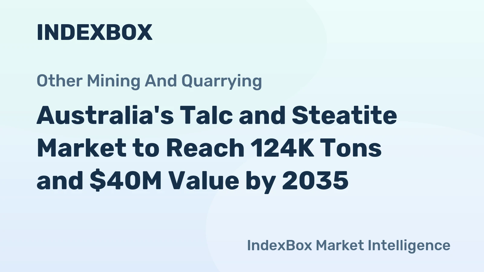 Australia's Talc and Steatite Market to Reach 124K Tons and $40M Value by 2035
