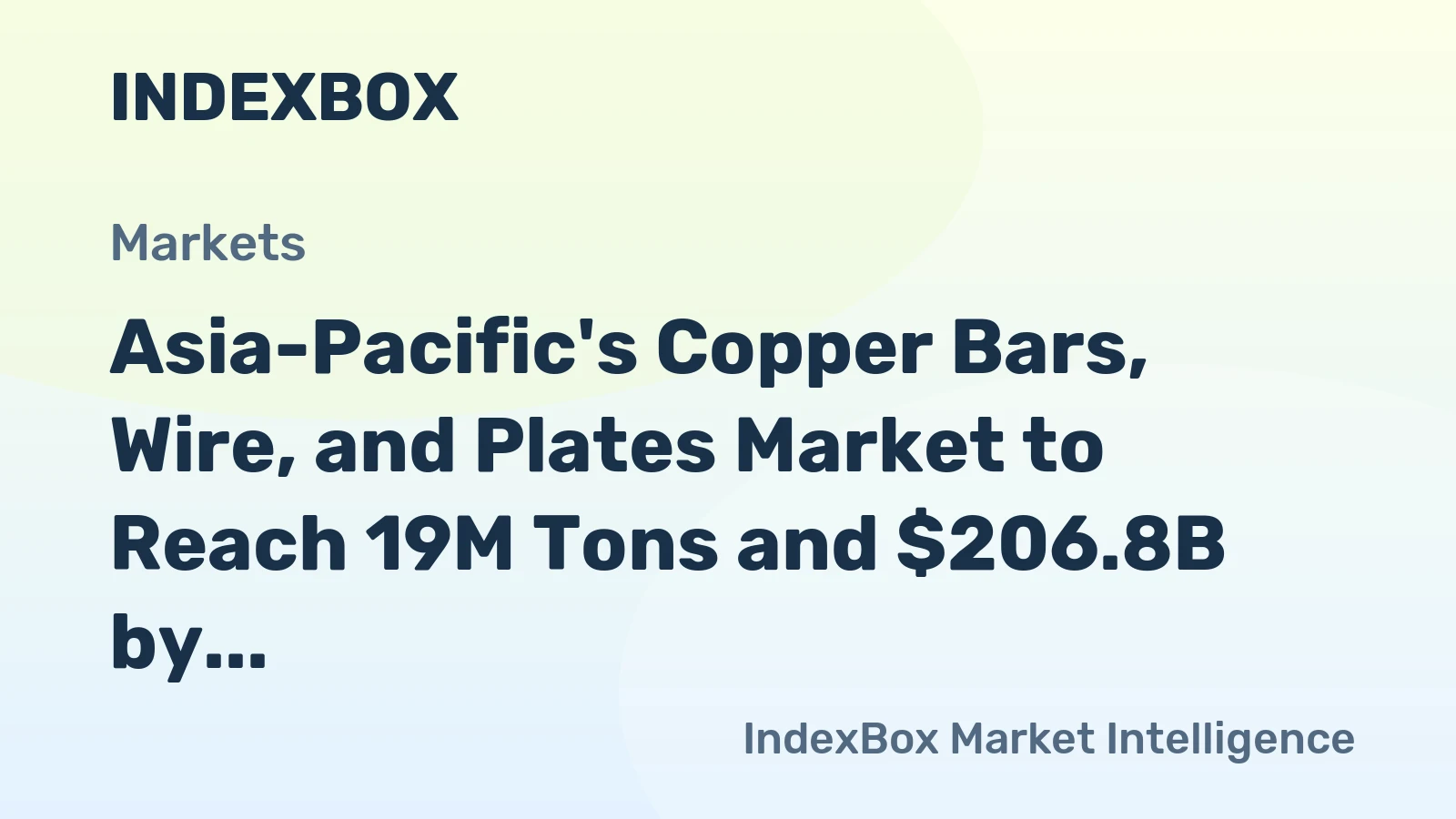 Asia-Pacific's Copper Bars, Wire, and Plates Market to Reach 19M Tons and $206.8B by 2035, Driven by Increasing Demand