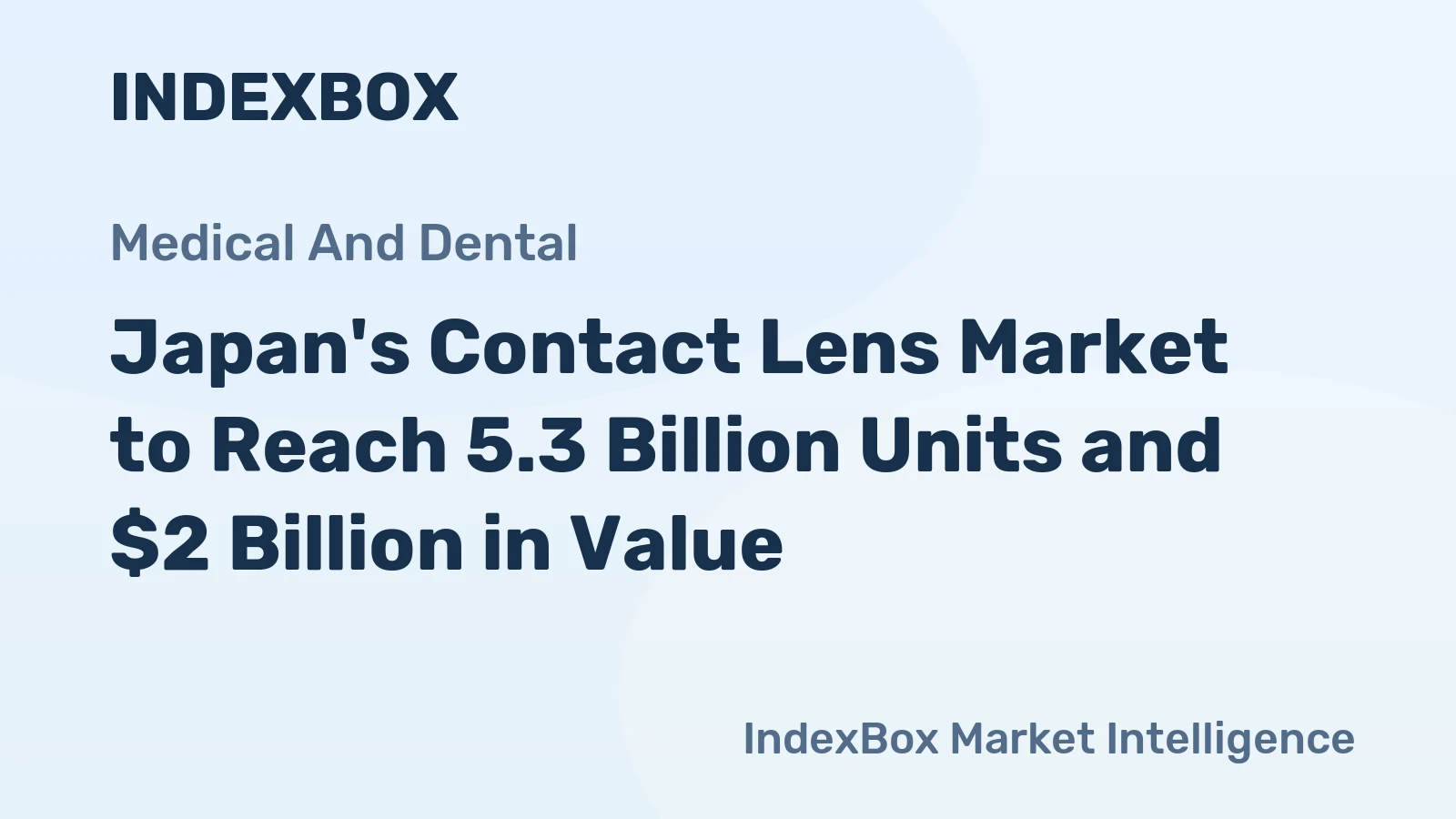 Japan's Contact Lens Market to Reach 5.3 Billion Units and $2 Billion in Value