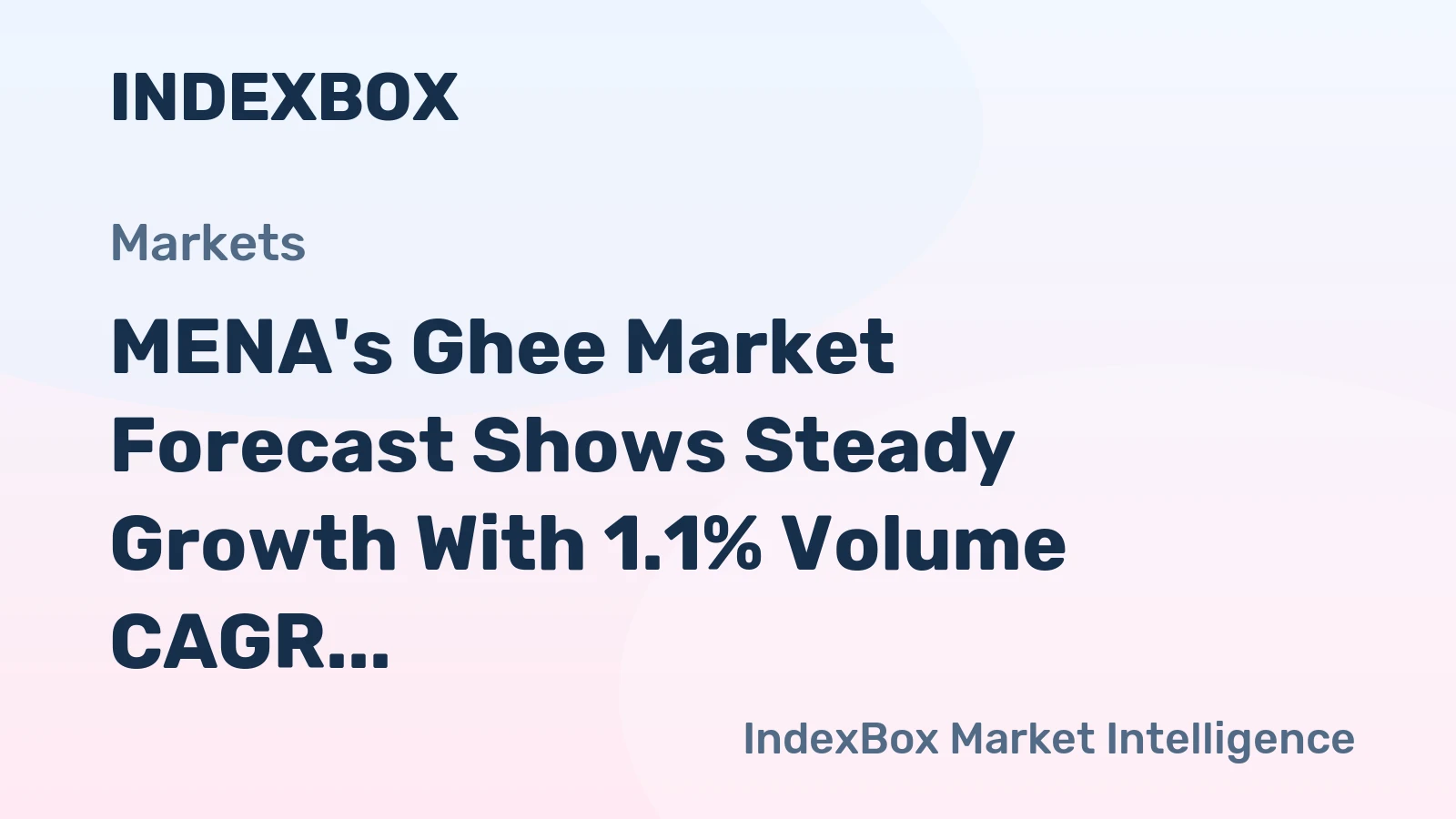 MENA's Ghee Market Forecast Shows Steady Growth With 1.1% Volume CAGR Through 2035
