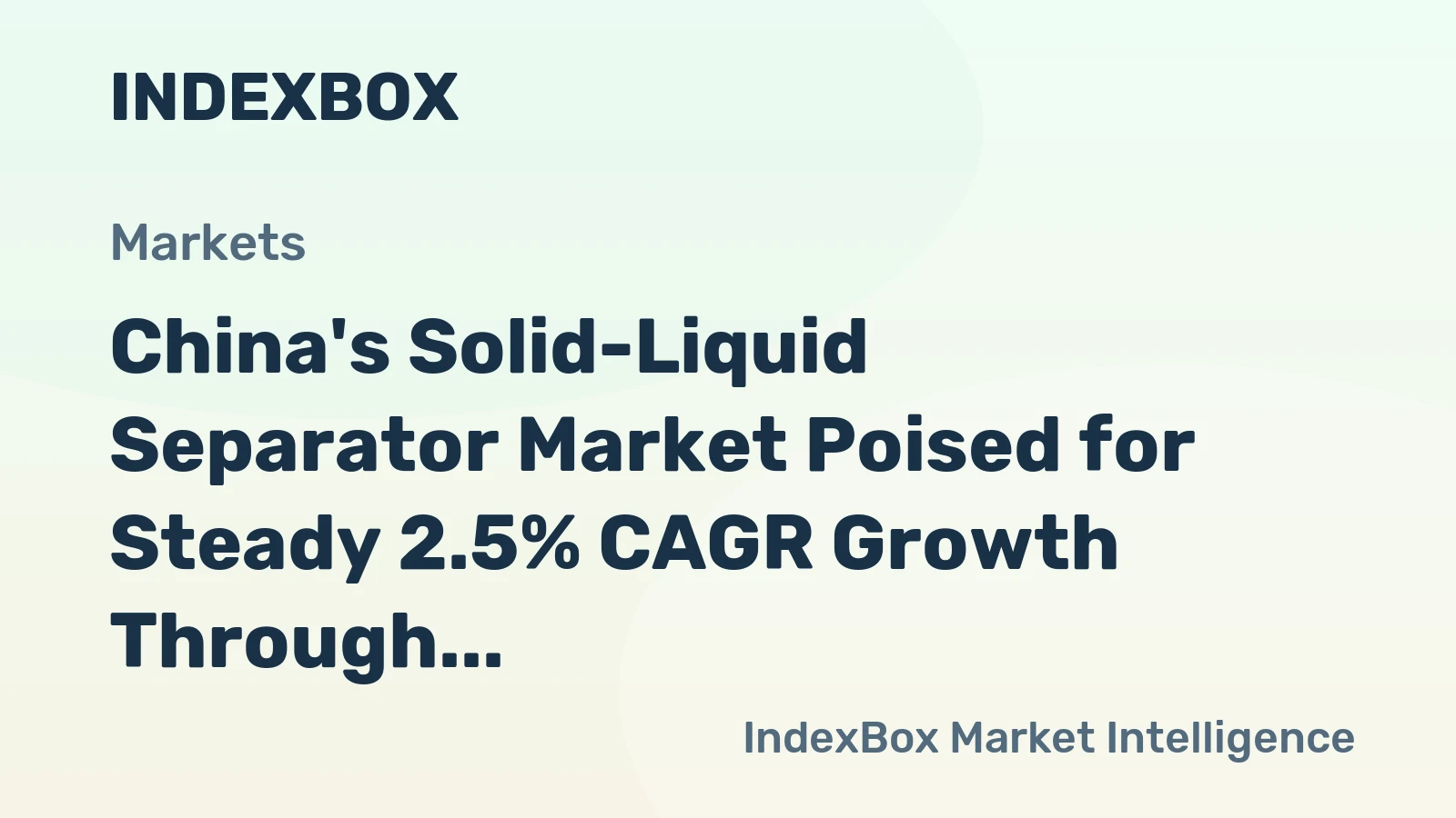 China's Solid-Liquid Separator Market Poised for Steady 2.5% CAGR Growth Through 2035