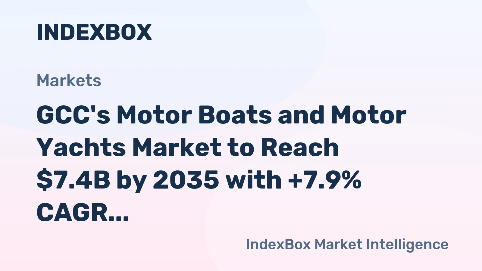 GCC's Motor Boats and Motor Yachts Market to Reach $7.4B by 2035 with +7.9% CAGR