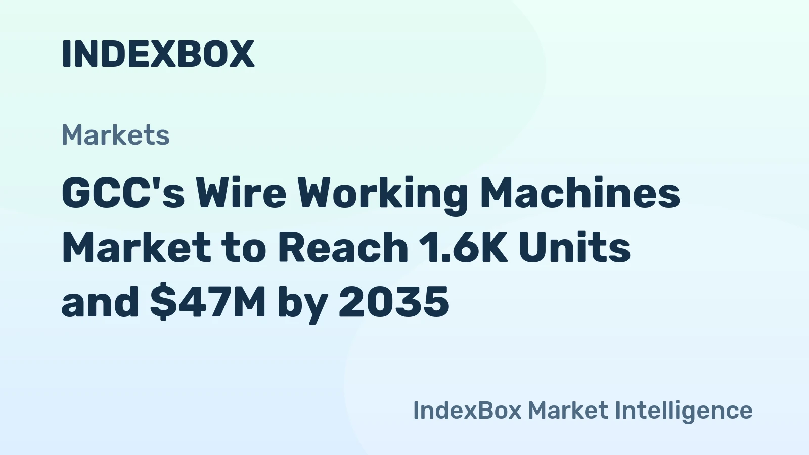 GCC's Wire Working Machines Market to Reach 1.6K Units and $47M by 2035