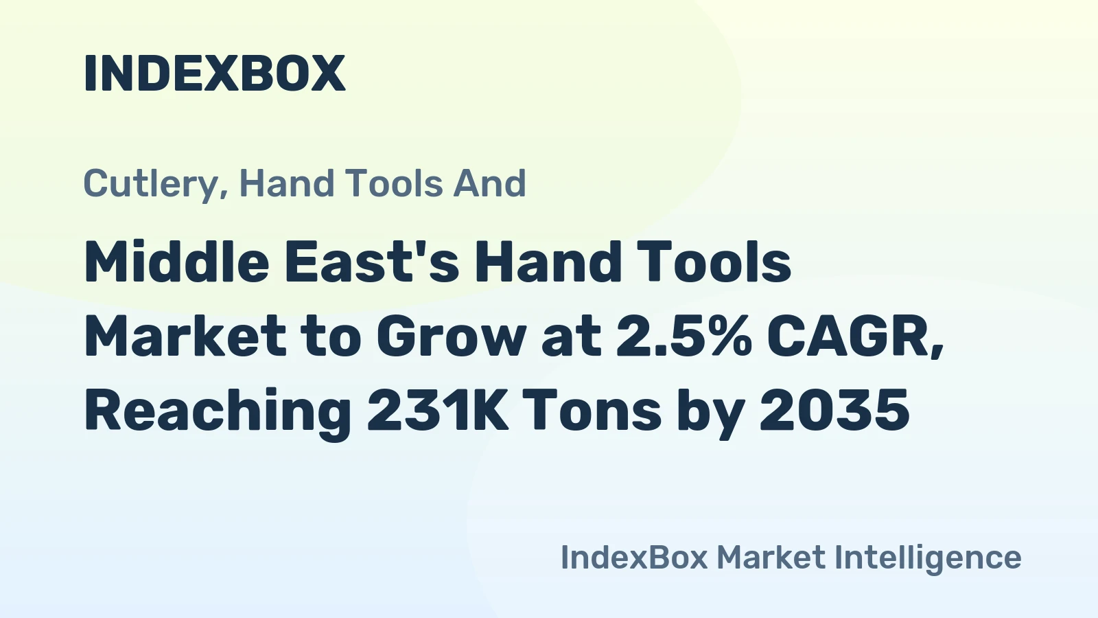 Middle East's Hand Tools Market to Grow at 2.5% CAGR, Reaching 231K Tons by 2035