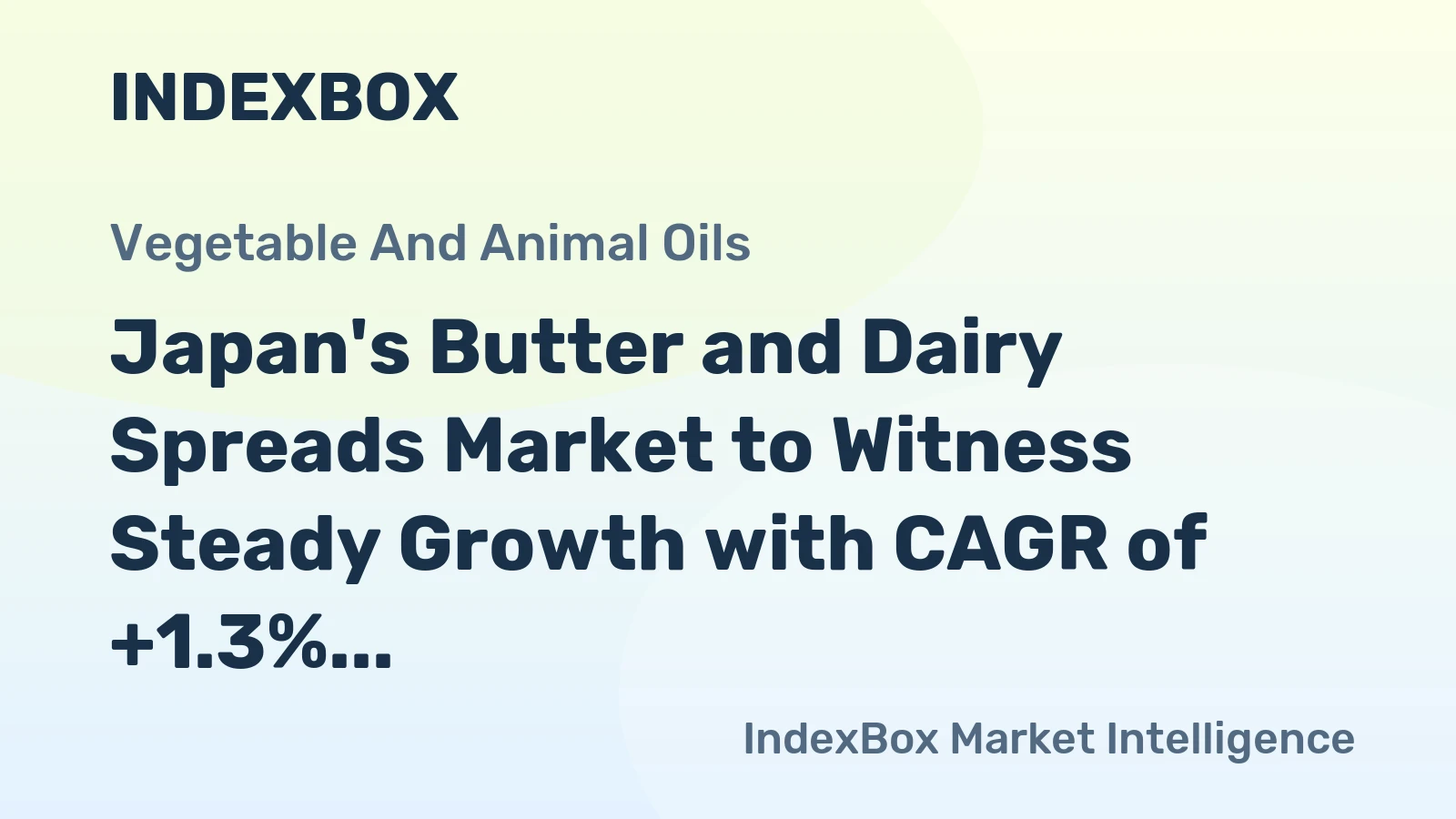 Japan's Butter and Dairy Spreads Market to Witness Steady Growth with CAGR of +1.3% from 2024 to 2035