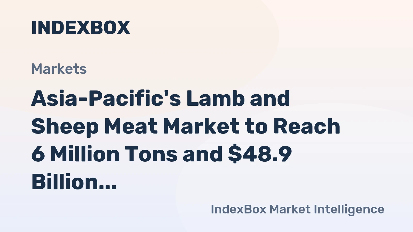 Asia-Pacific's Lamb and Sheep Meat Market to Reach 6 Million Tons and $48.9 Billion by 2035