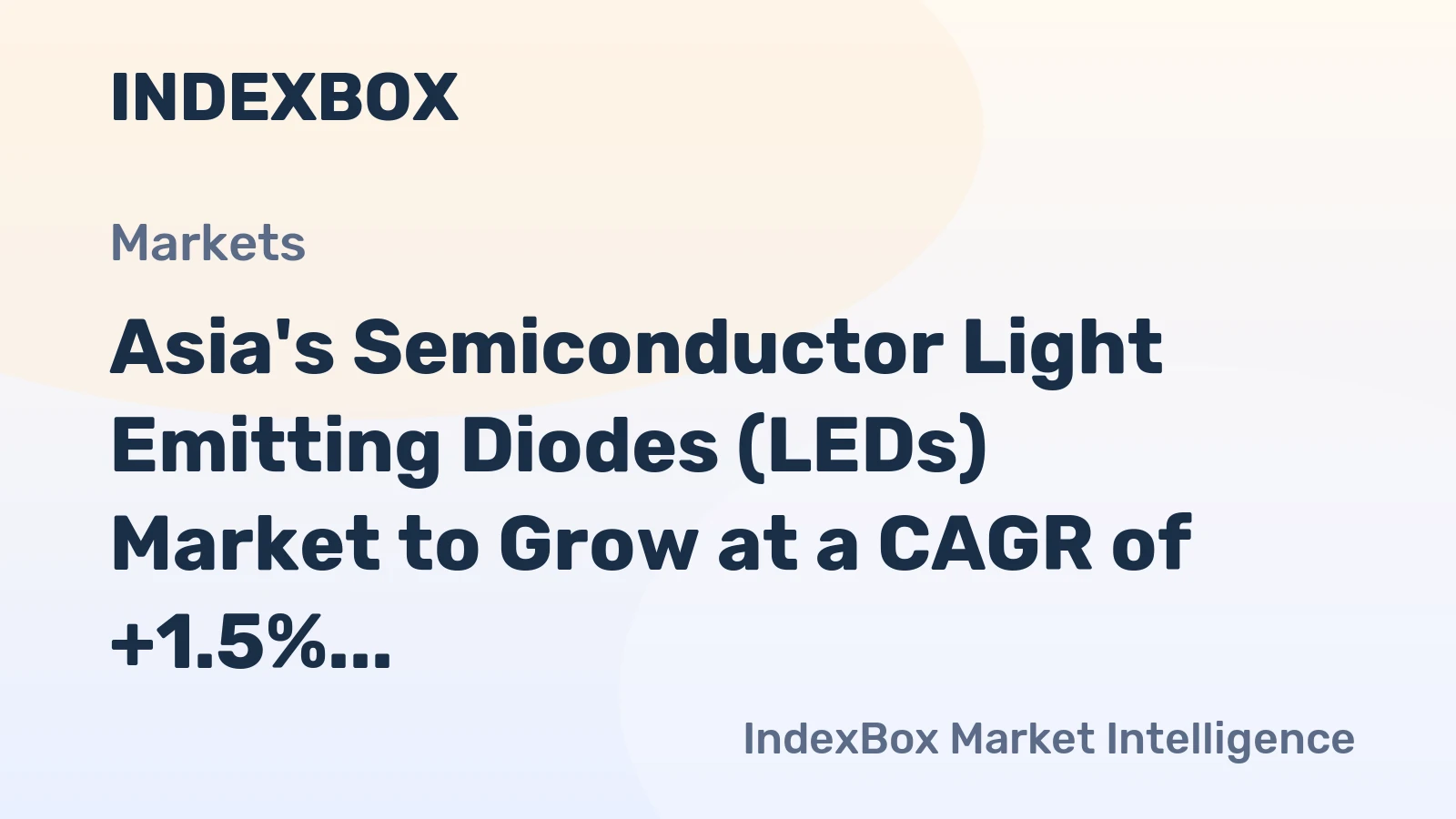 Asia's Semiconductor Light Emitting Diodes (LEDs) Market to Grow at a CAGR of +1.5%, Reaching $117.9B by 2035