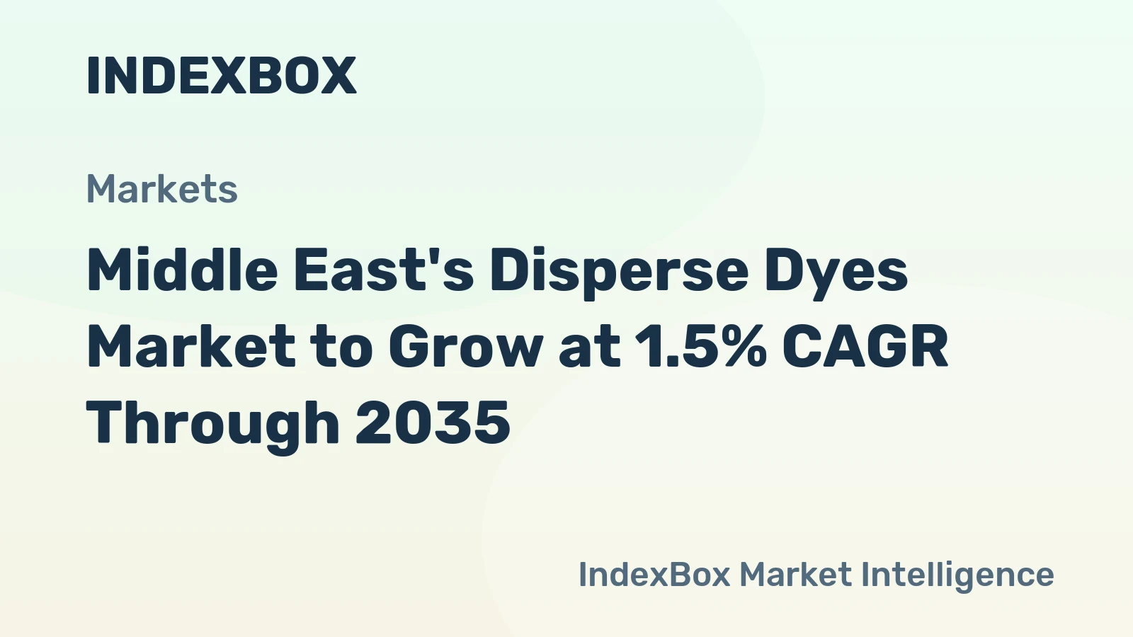Middle East's Disperse Dyes Market to Grow at 1.5% CAGR Through 2035