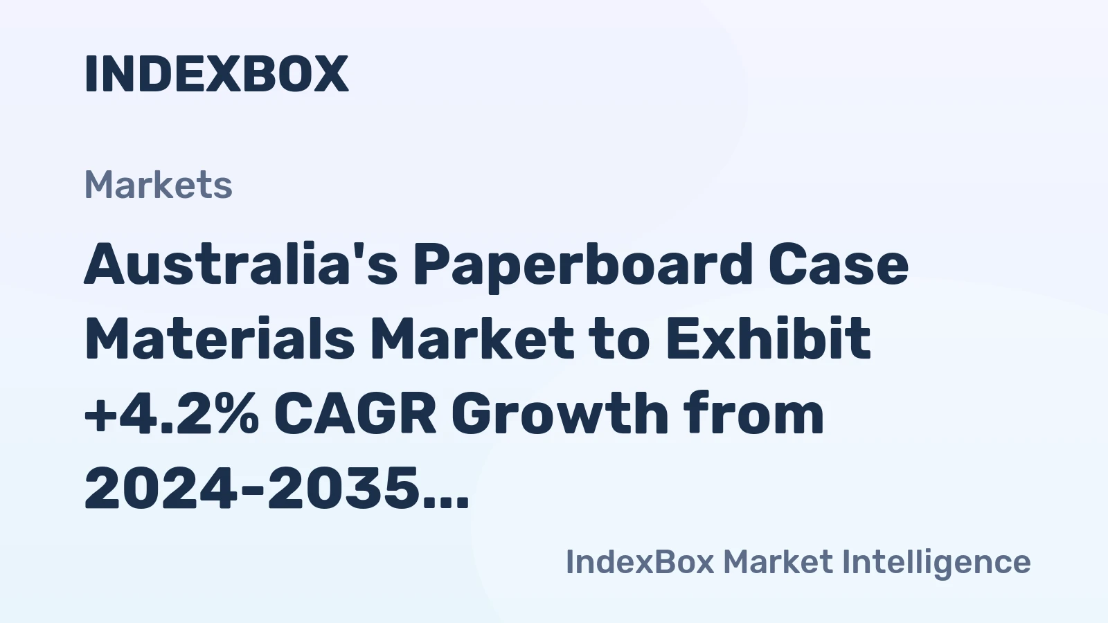 Australia's Paperboard Case Materials Market to Exhibit +4.2% CAGR Growth from 2024-2035