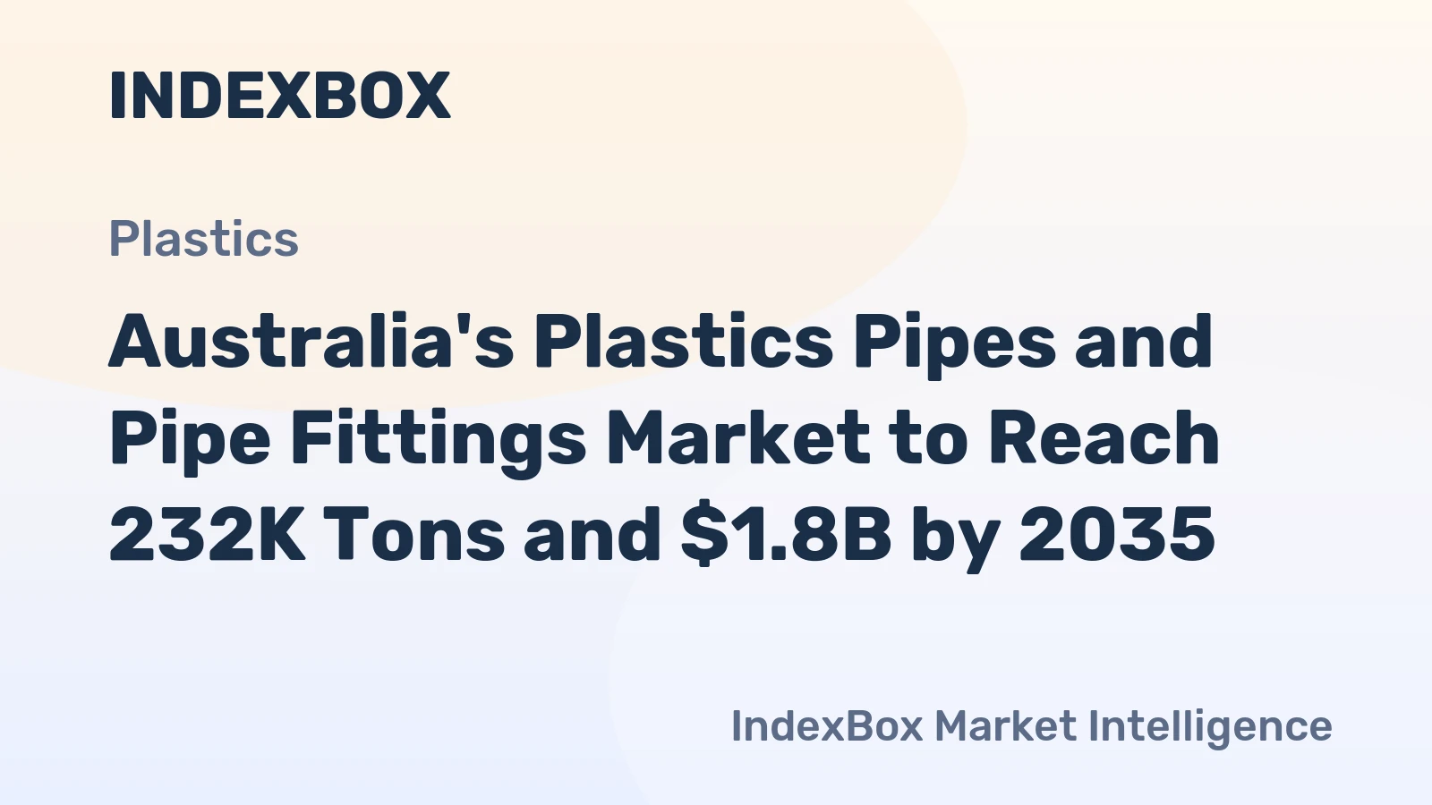 Australia's Plastics Pipes and Pipe Fittings Market to Reach 232K Tons and $1.8B by 2035