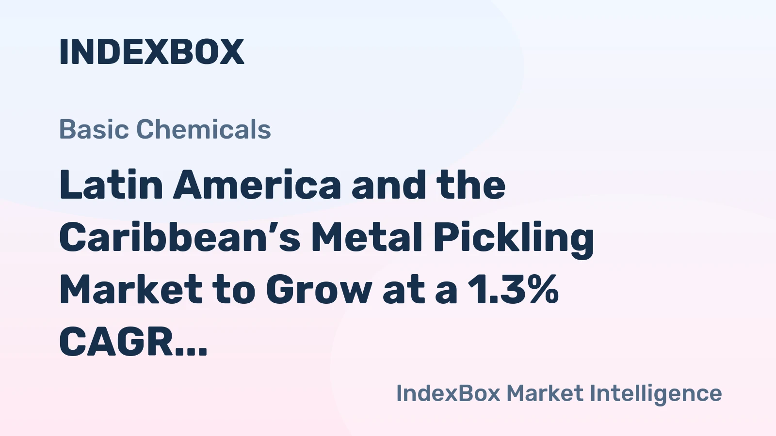 Latin America and the Caribbean’s Metal Pickling Market to Grow at a 1.3% CAGR Through 2035