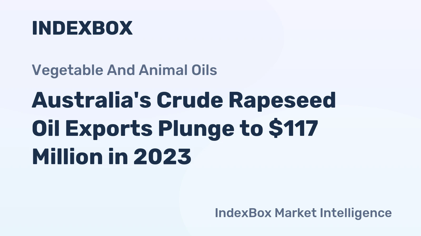 Australia's Crude Rapeseed Oil Exports Plunge to $117 Million in 2023