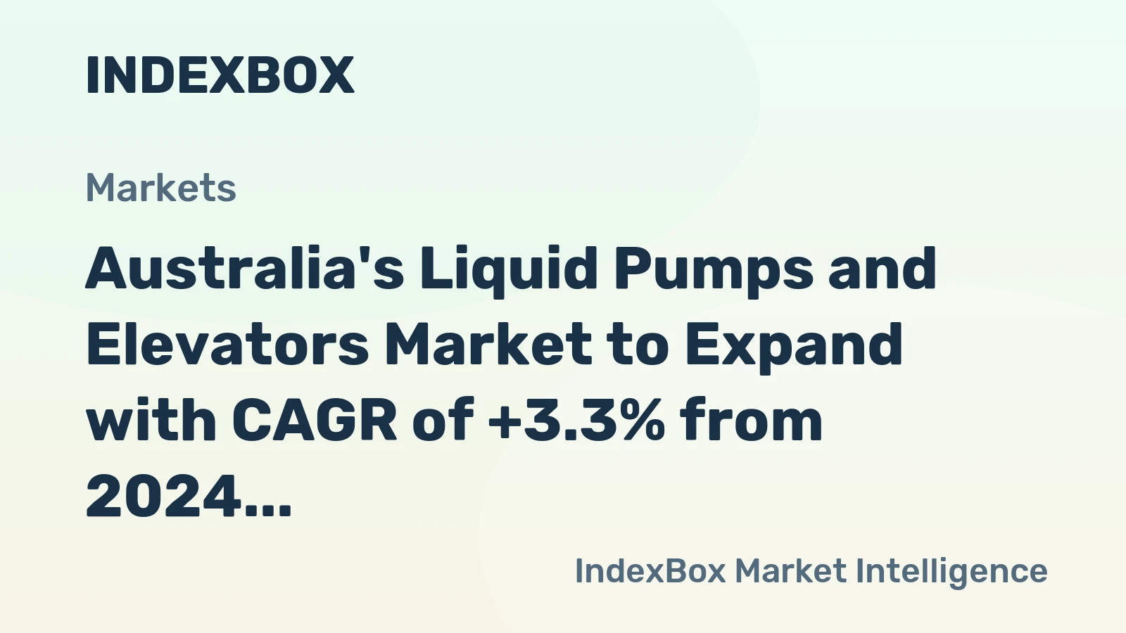 Australia's Liquid Pumps and Elevators Market to Expand with CAGR of +3.3% from 2024 to 2035, Reaching 67M Units