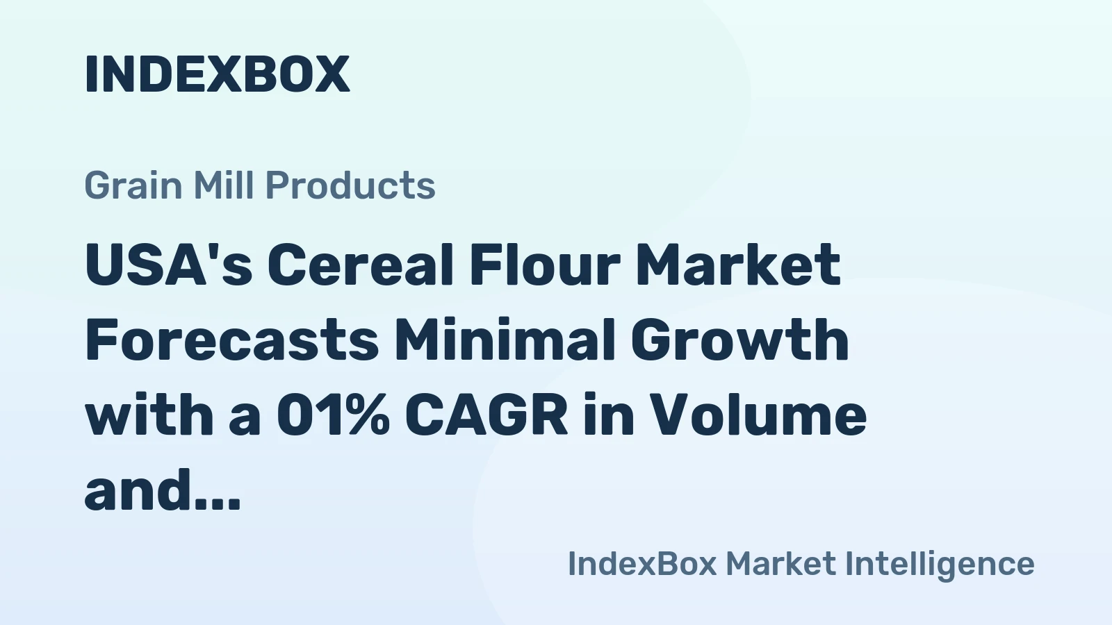USA's Cereal Flour Market Forecasts Minimal Growth with a 01% CAGR in Volume and Value Through 2035