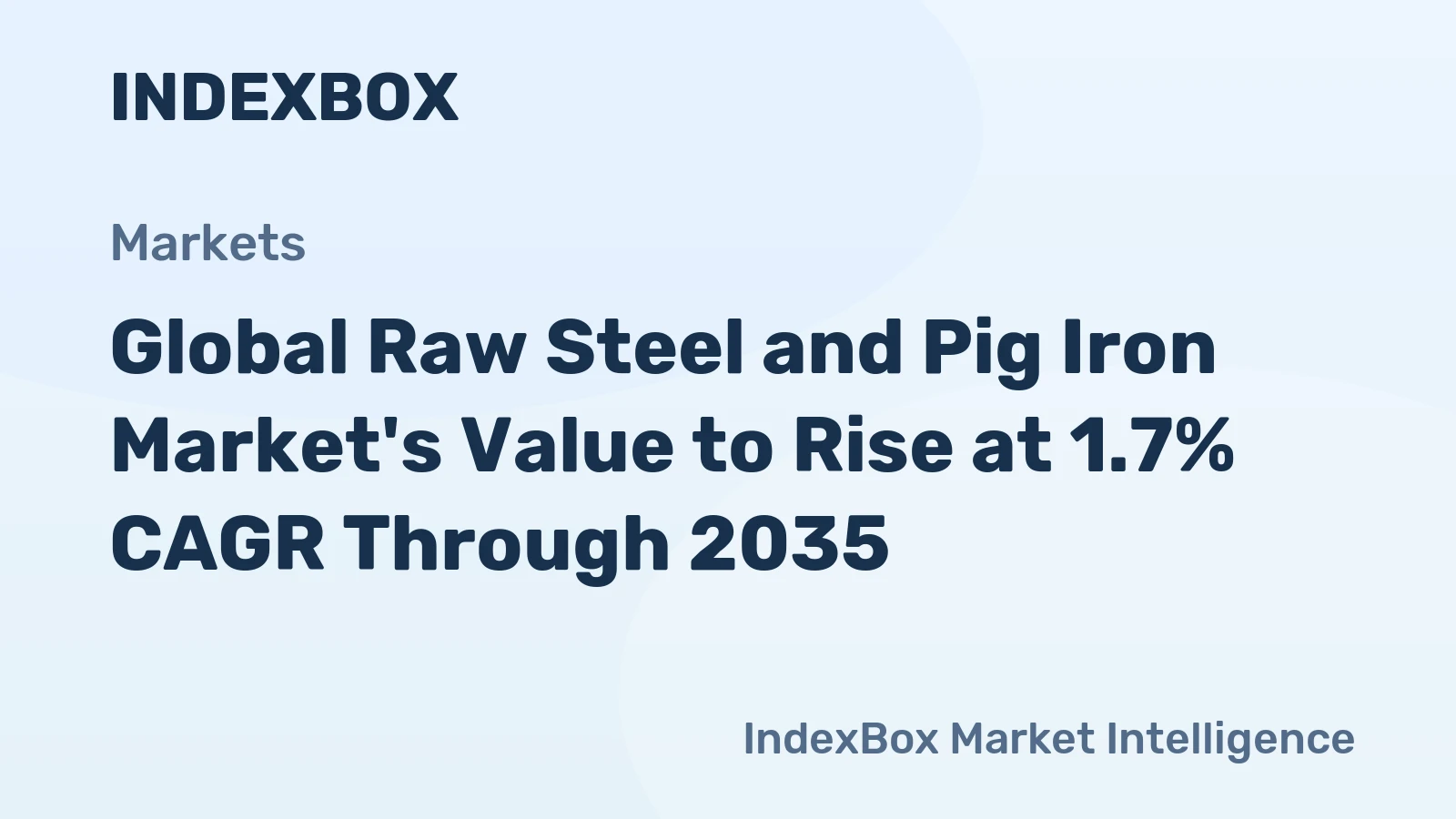 Global Raw Steel and Pig Iron Market's Value to Rise at 1.7% CAGR Through 2035